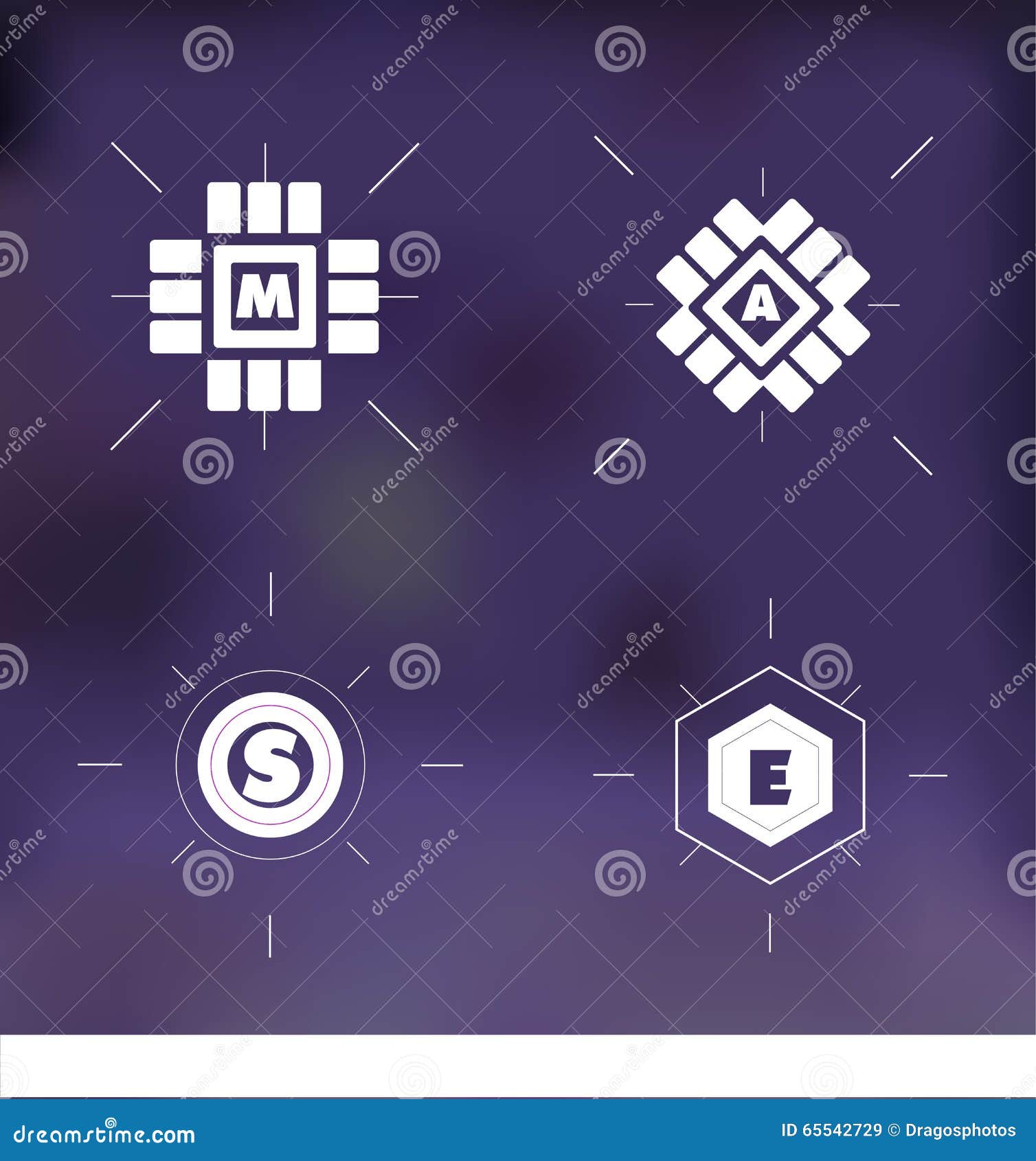 Blur Blurred Background Letter Logo Set Stock Vector - Illustration of ...