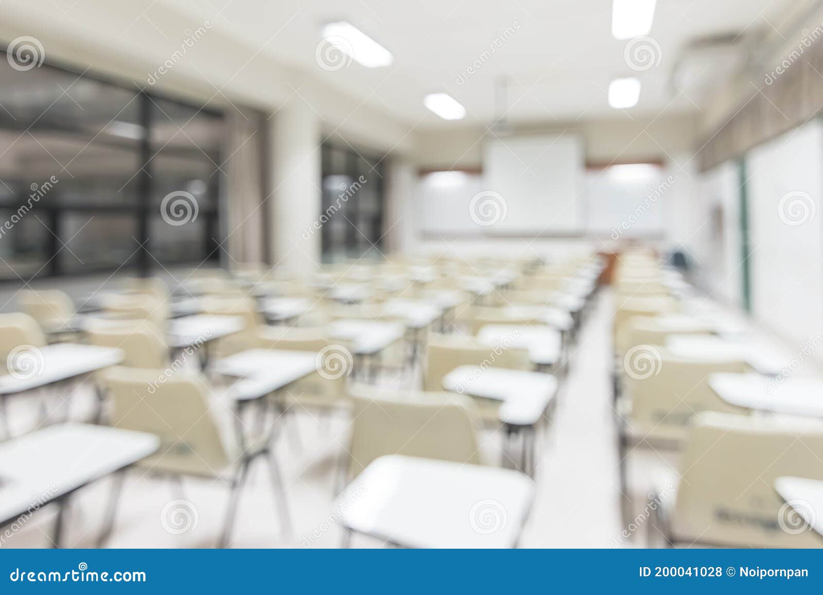 Blur Classroom Education Background Empty School Class Lecture Room ...