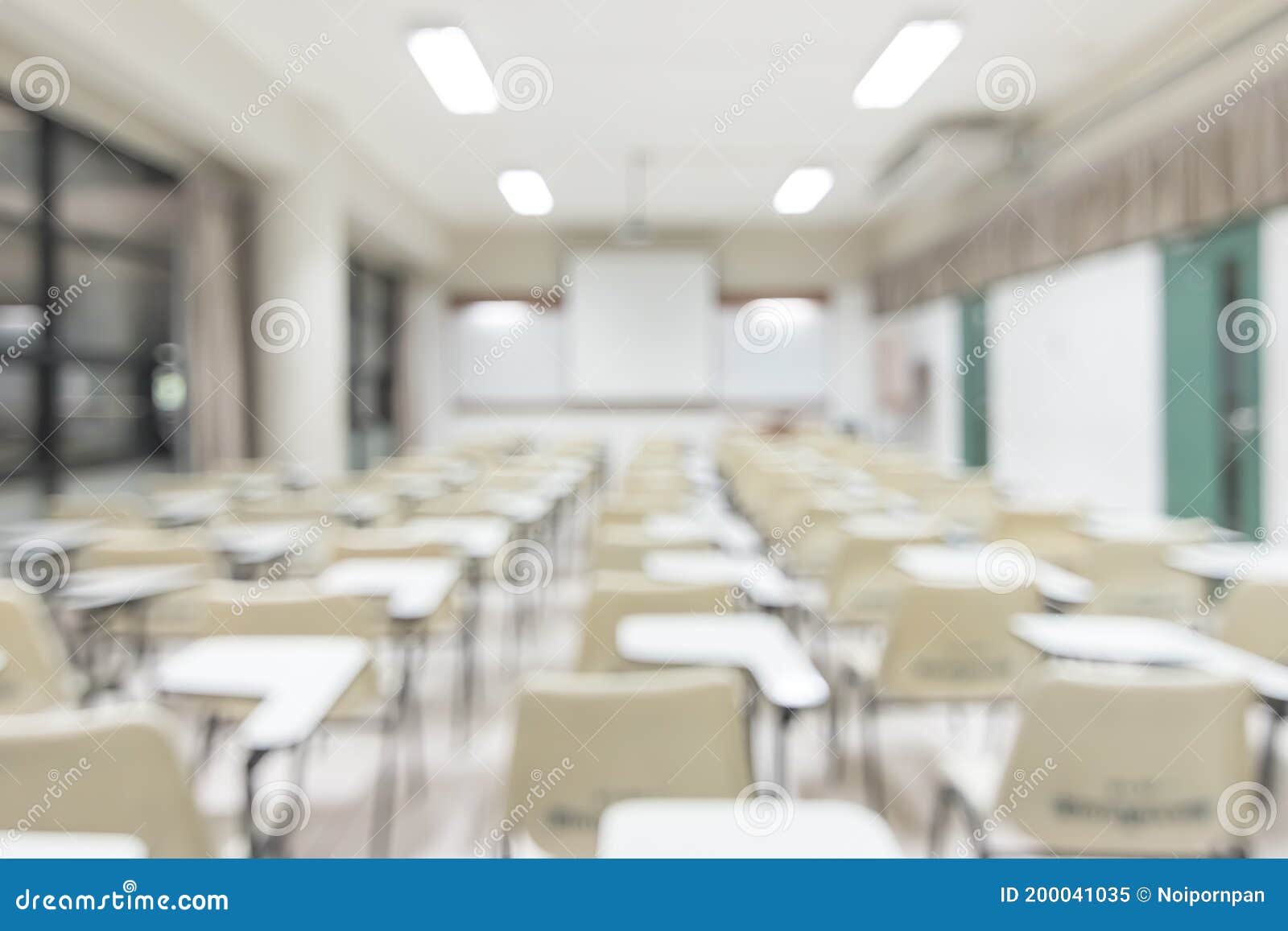 Blur Classroom Education Background Empty School Class Lecture Room ...