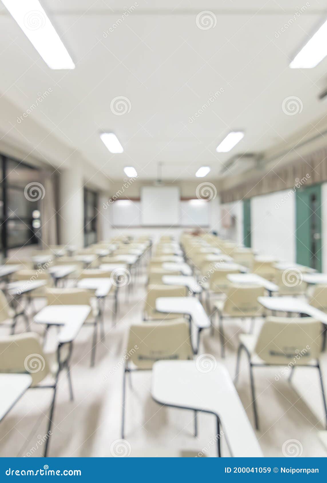 Blur Classroom Education Background Empty School Class Lecture Room ...