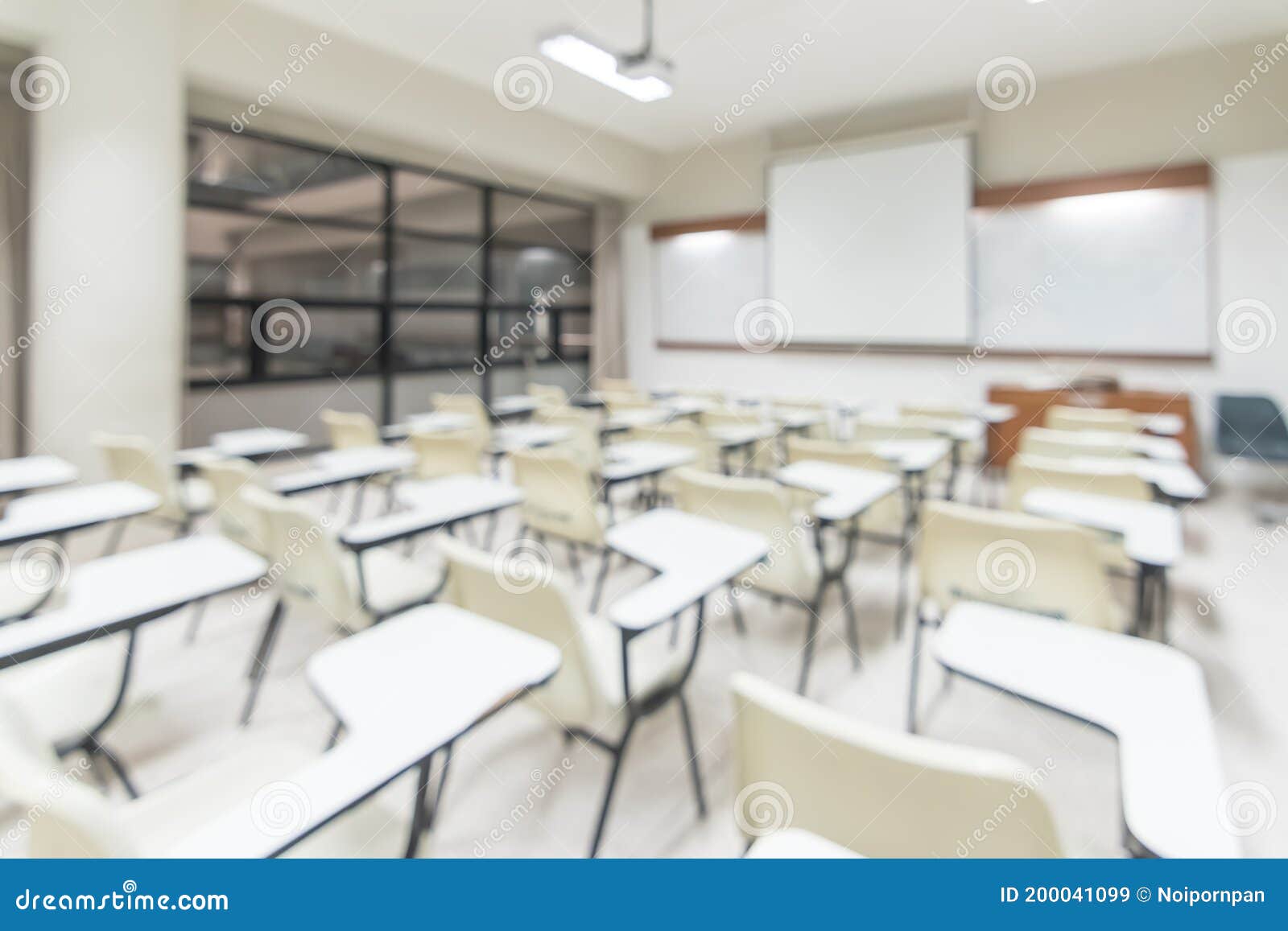 Blur Classroom Education Background Empty School Class Lecture Room ...