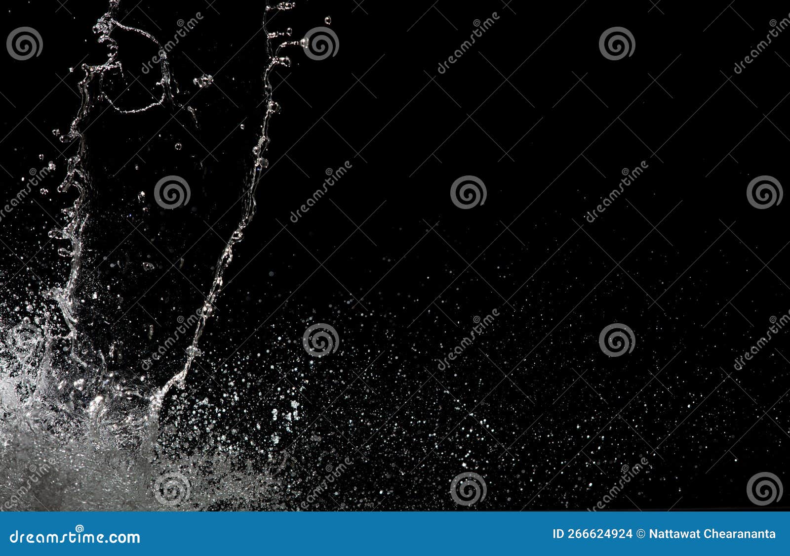 Blur Defocus Image of Water Hit Wall Ground, Explode into Drop Droplet ...