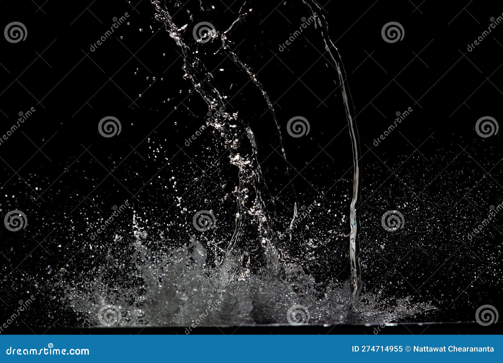 Blur Defocus Image of Water Hit Wall Ground, Explode into Drop Droplet ...