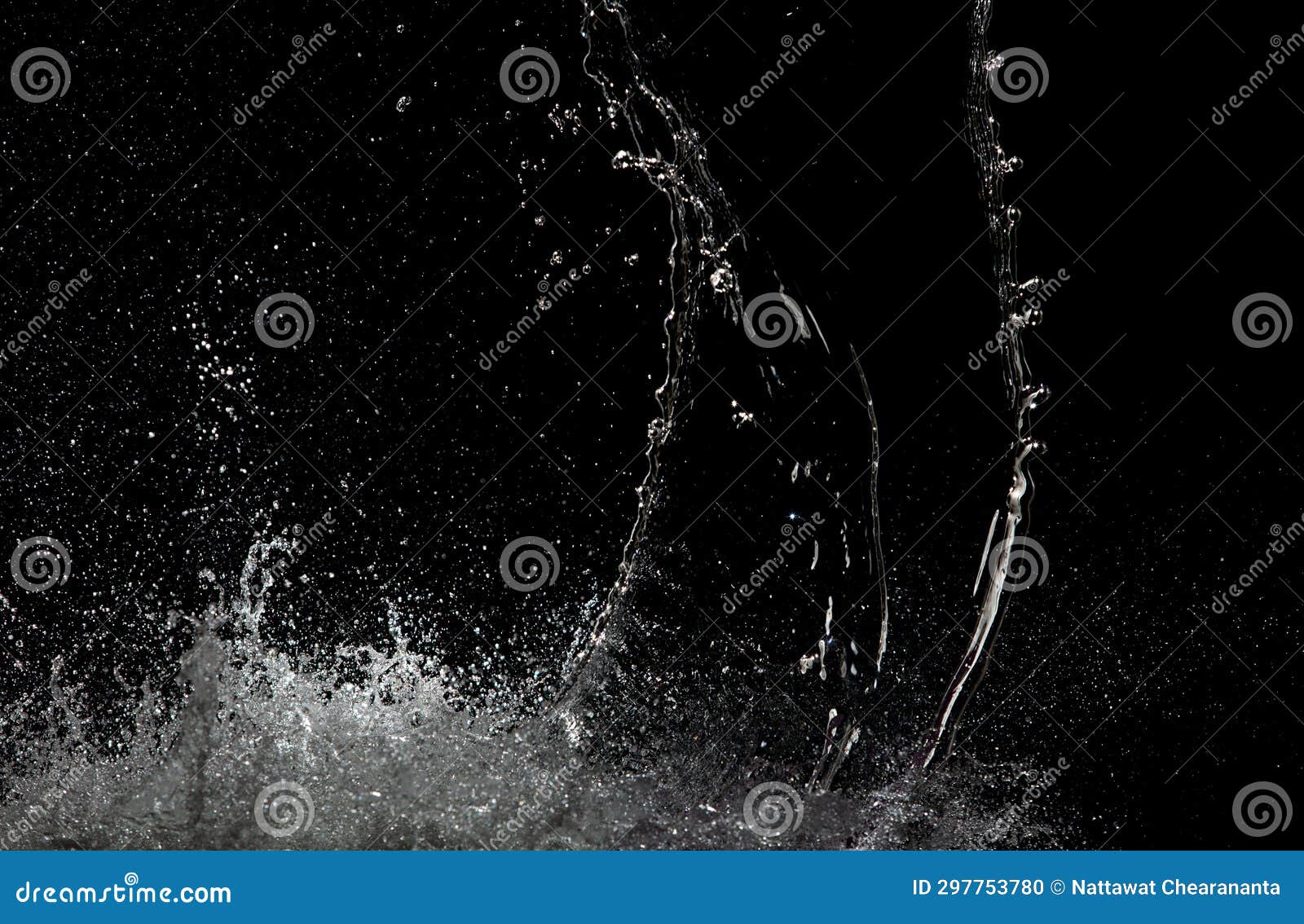 Blur Defocus Image of Water Hit Wall Ground, Explode into Drop Droplet ...