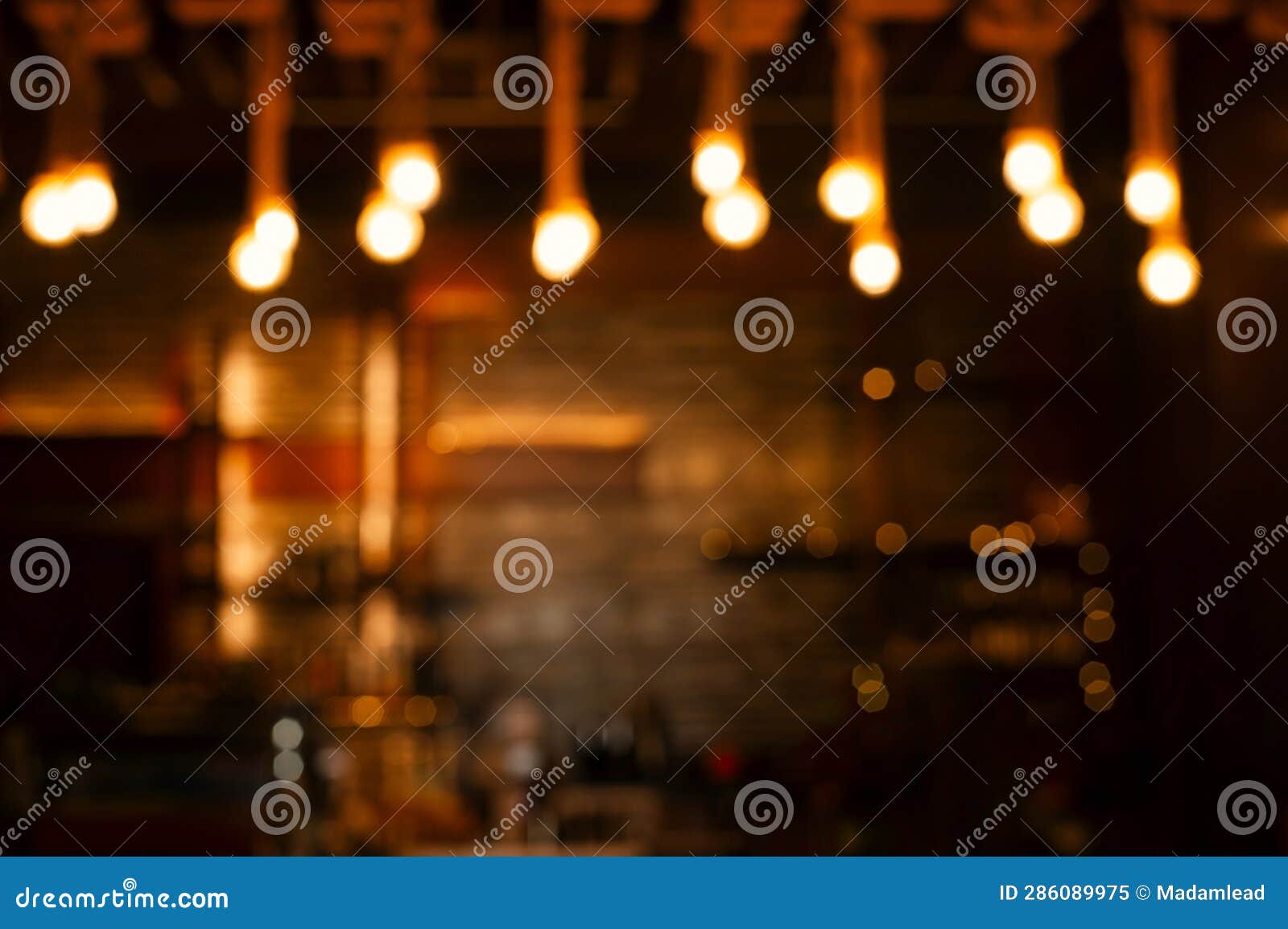Blur Hanging Light in the Dark Night Bar Stock Image - Image of ...
