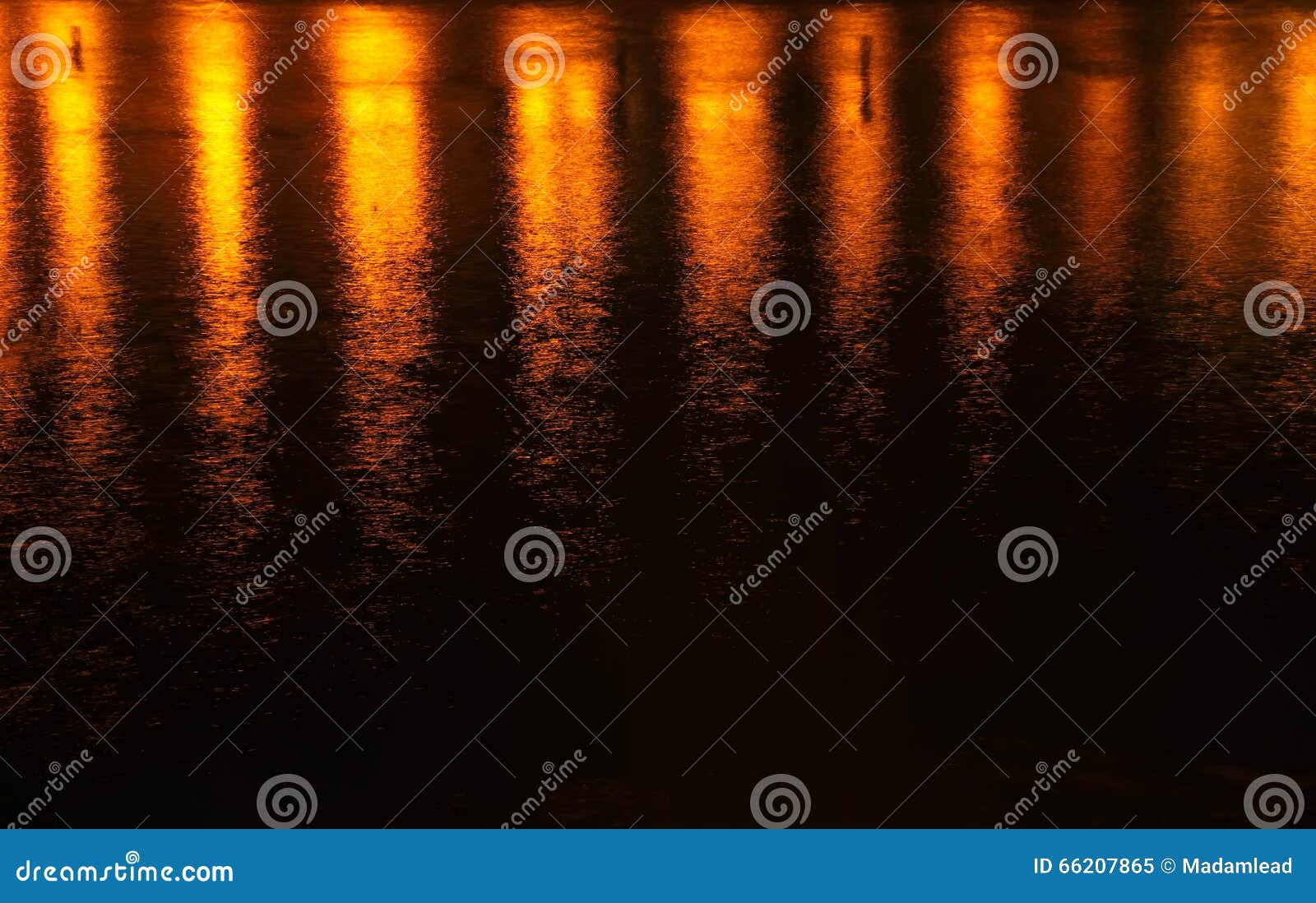 Blur Orange Reflection Light in Water at Night Stock Image - Image of ...