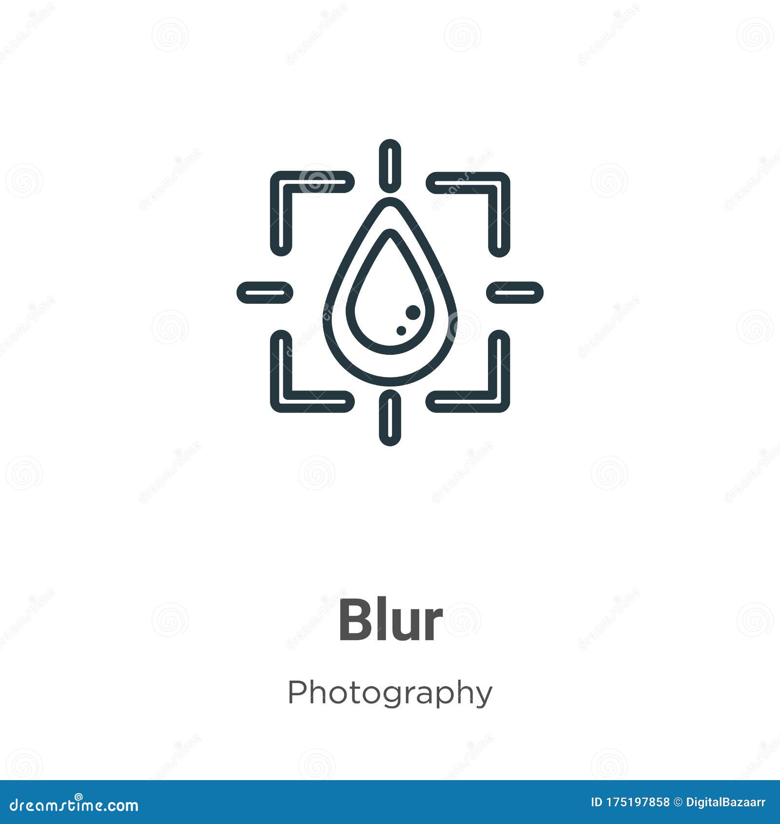 Blur Outline Vector Icon. Thin Line Black Blur Icon, Flat Vector Simple ...