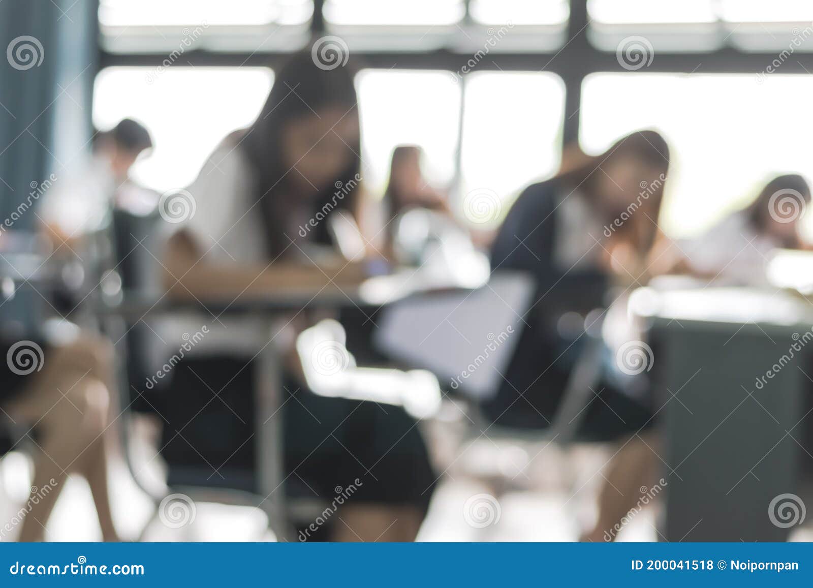 Blur School Background University Students Writing Answer Doing Exam in ...