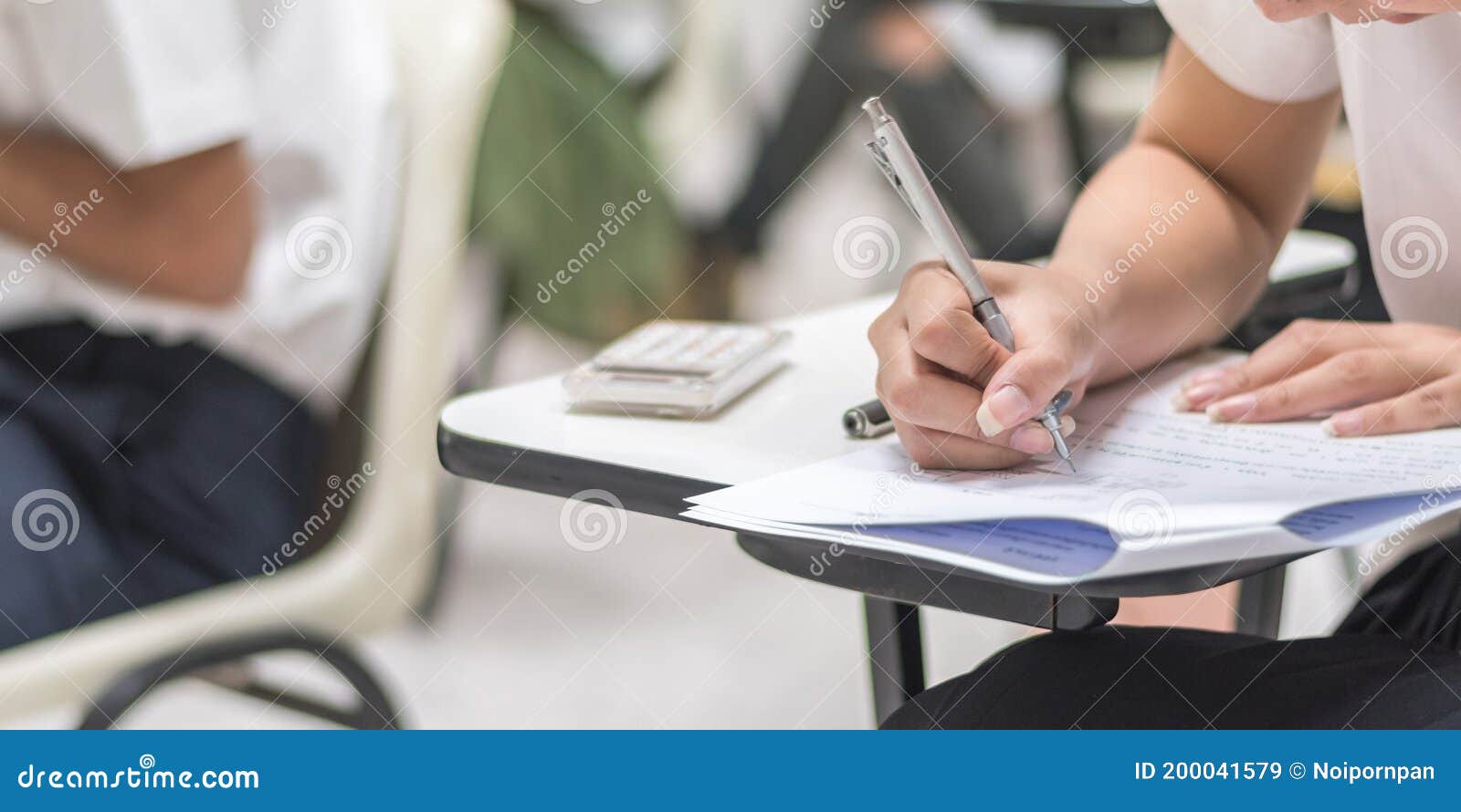 Blur School Background University Students Writing Answer Doing Exam in ...