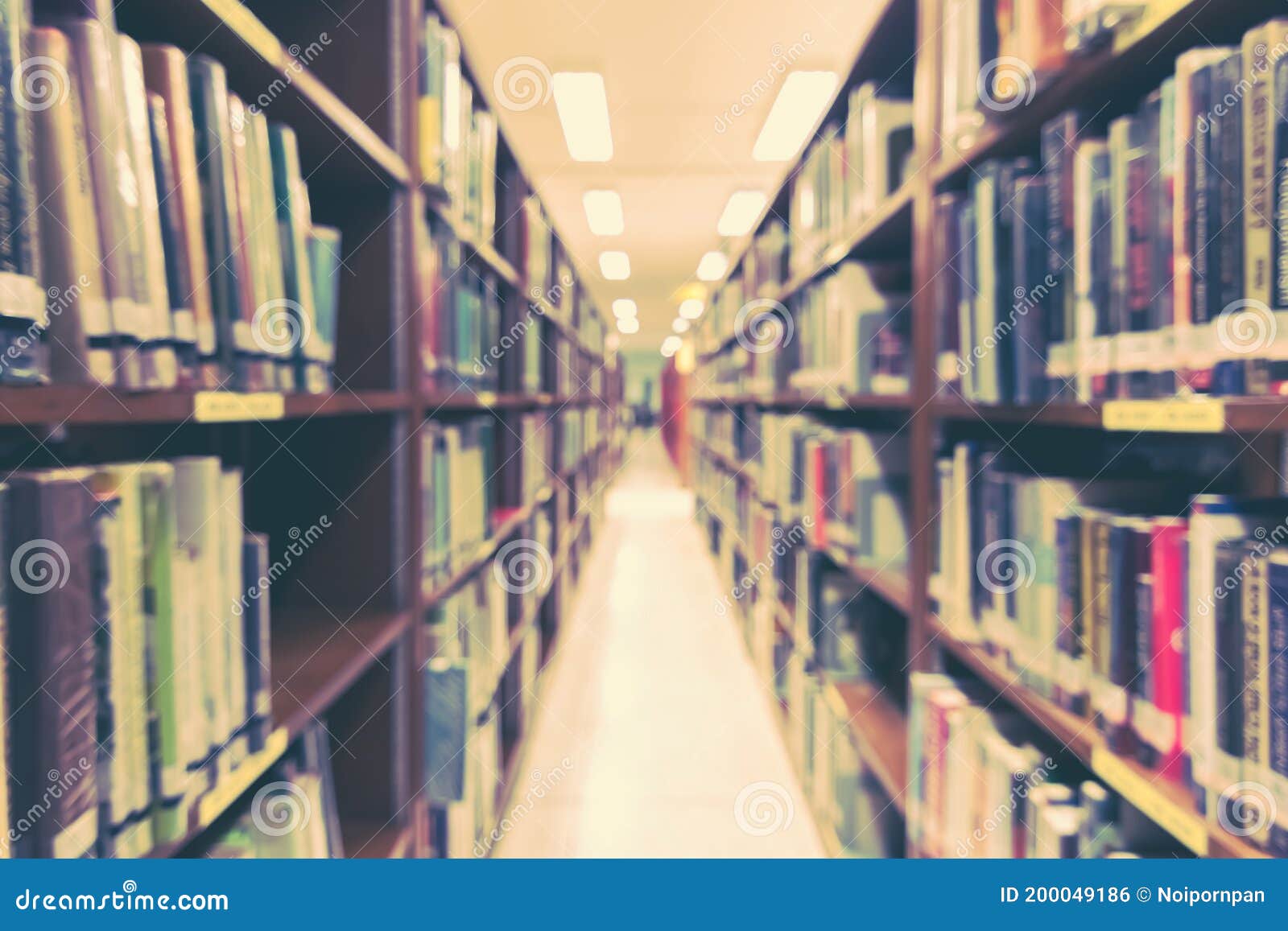 Blur School Library Or Study Room With Book Shelves For Education ...