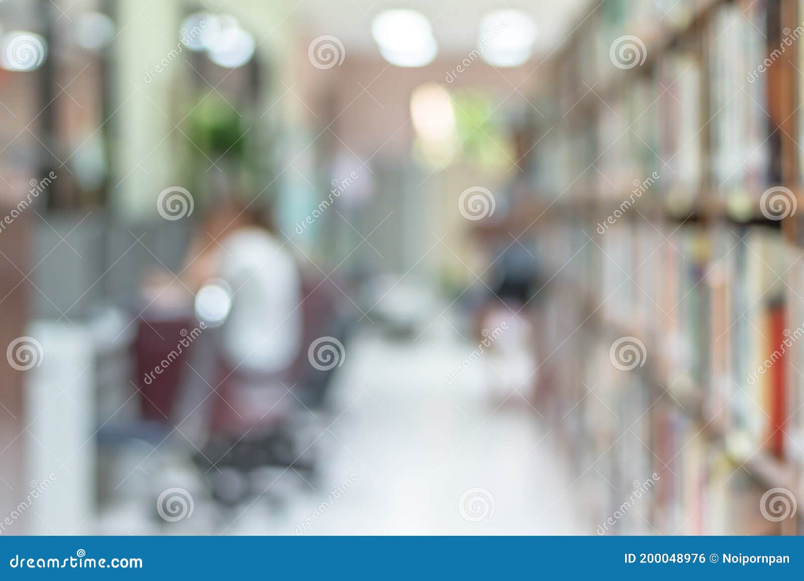 Blur School Library or Study Room with Book Shelves and Seats for ...