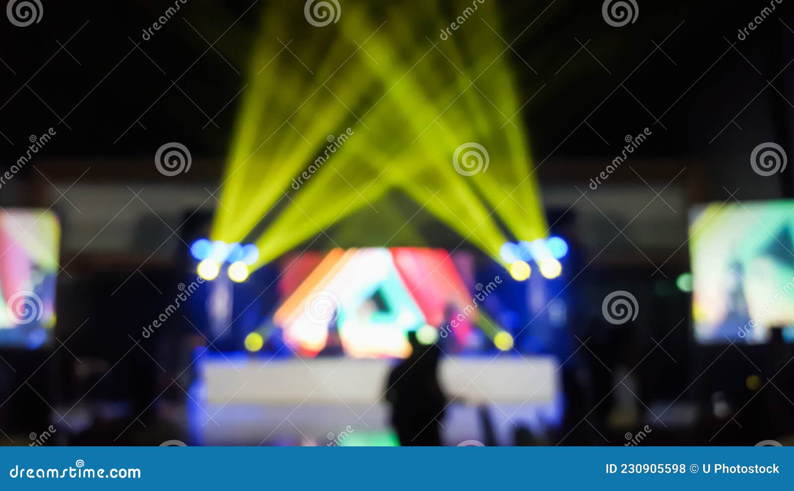 Blur Stage Lights and Spotlight Lights on Concert or Event Stock Photo ...