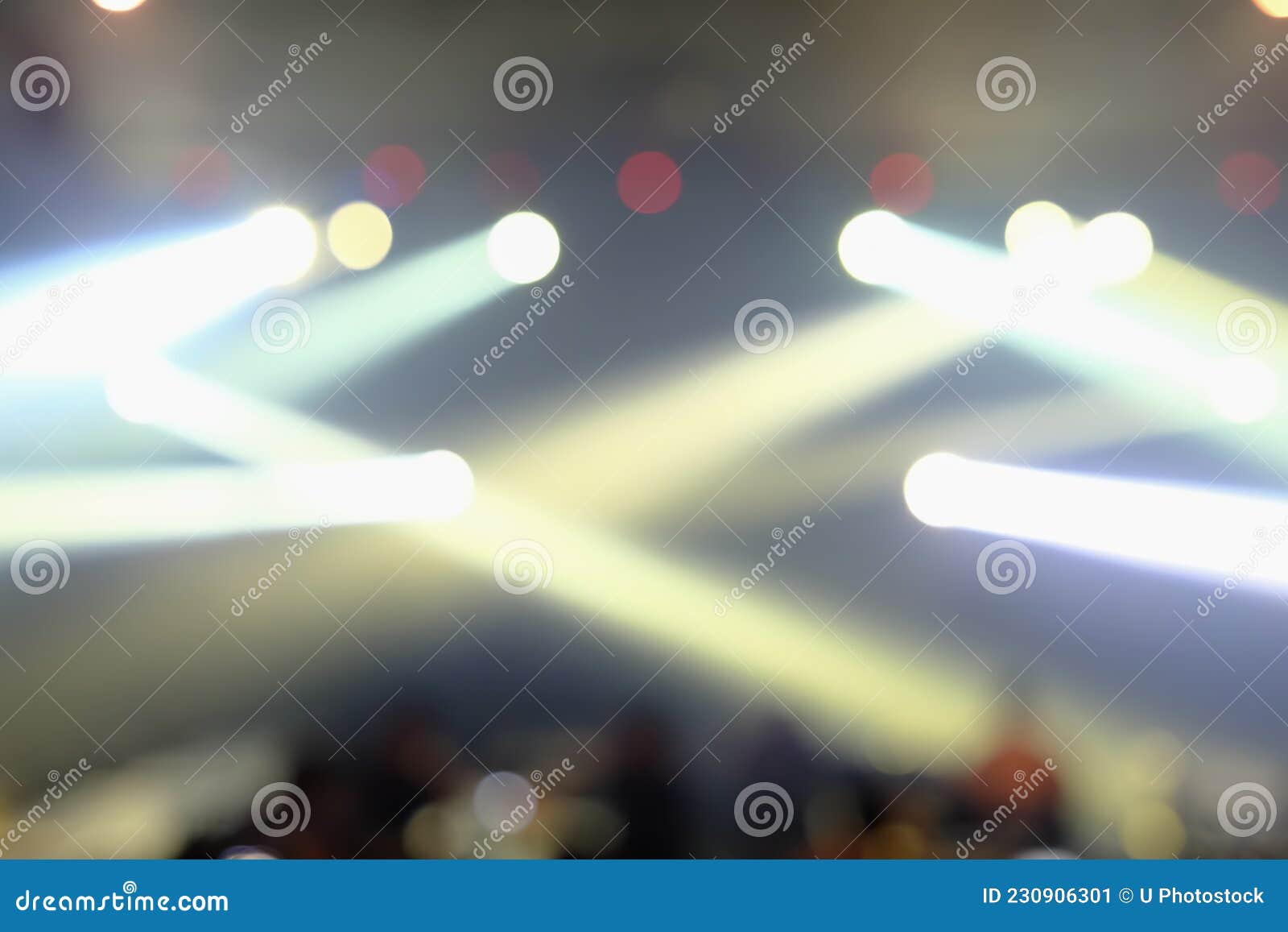 Blur Stage Lights and Spotlight Lights on Concert or Event Stock Image ...
