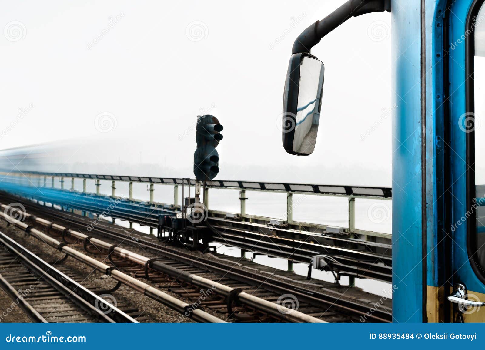 Blur Train on the Railway Bridge Above the River Stock Photo - Image of ...