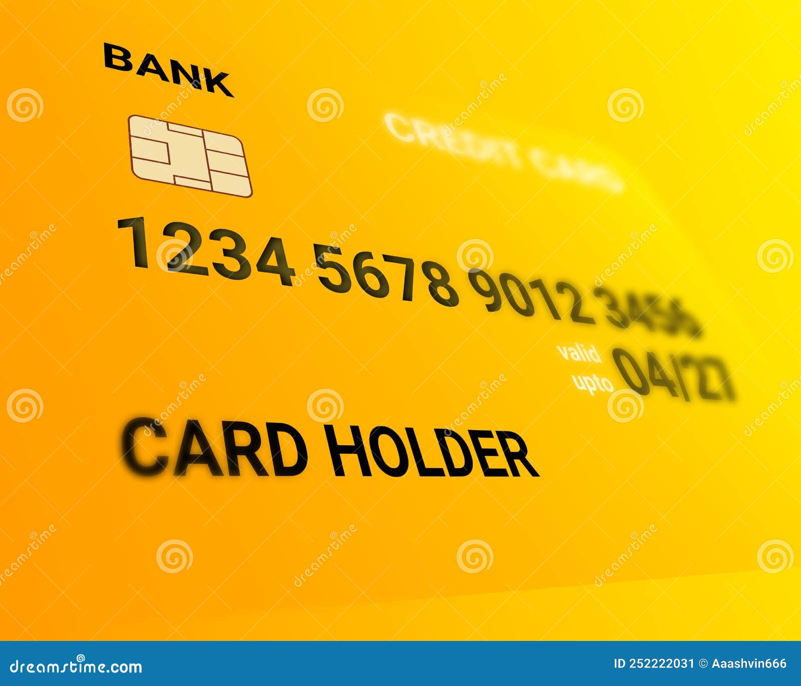 Blur View of Yellow Credit Card Stock Illustration - Illustration of ...