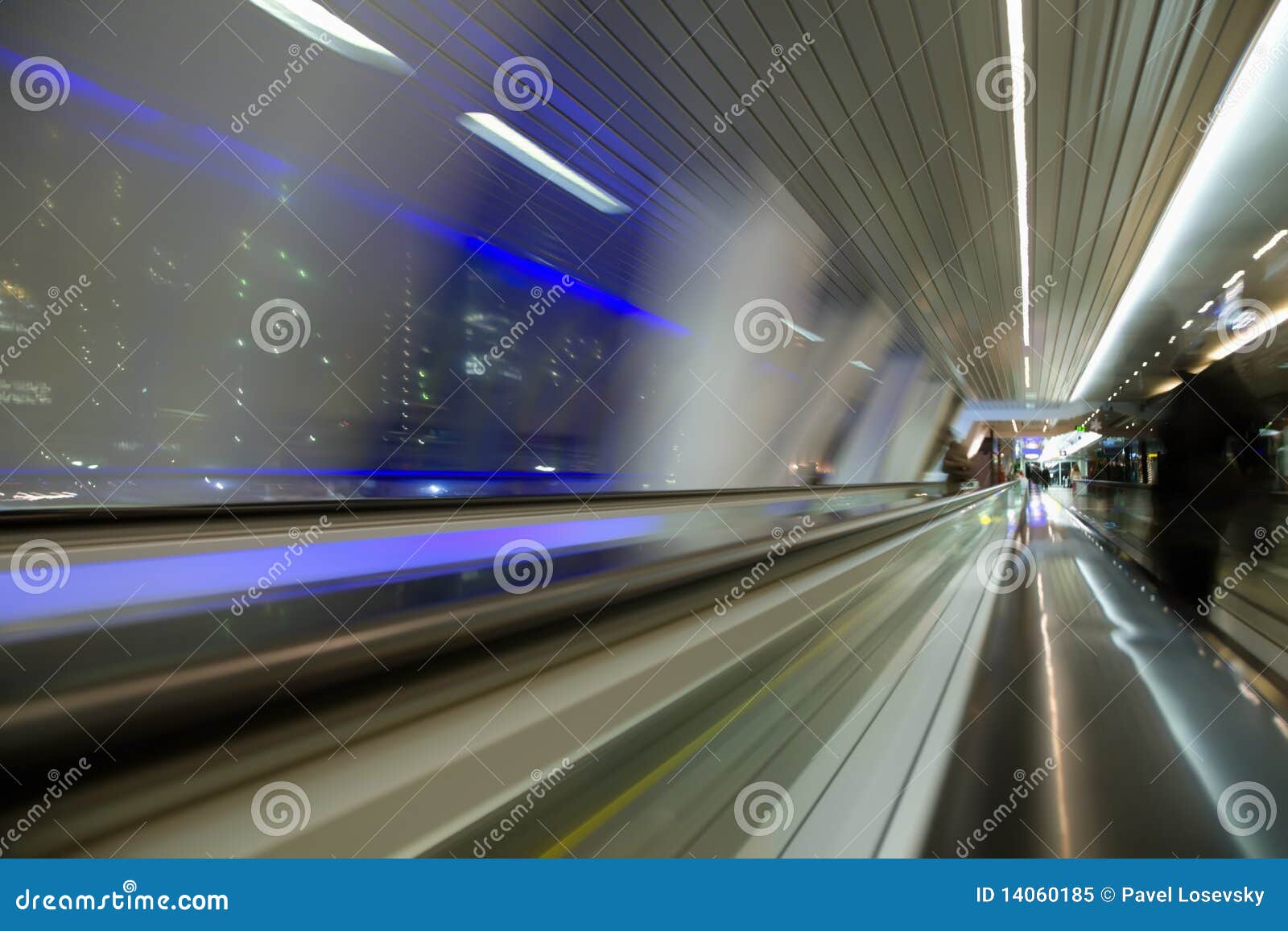 Long Corridor Or Illuminated Tunnel In Bomb Shelter, Underground ...