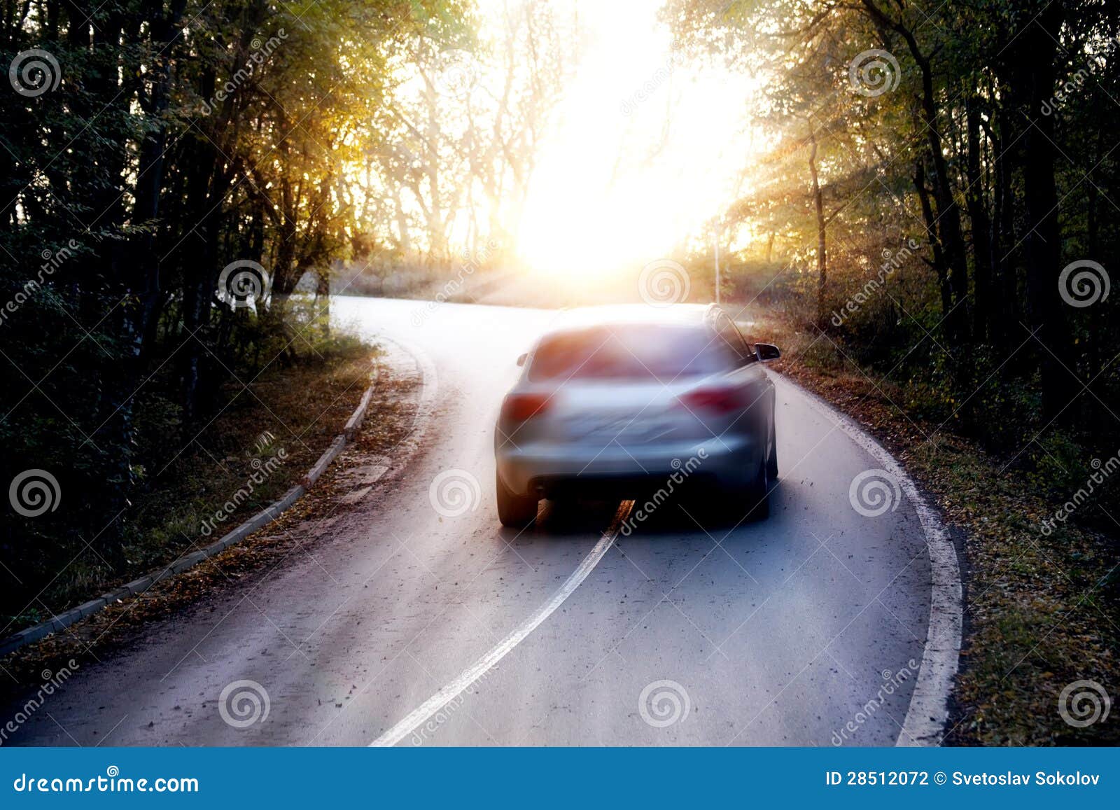 Blured bil arkivfoto. Bild av kurva, lopp, drev, skog - 28512072