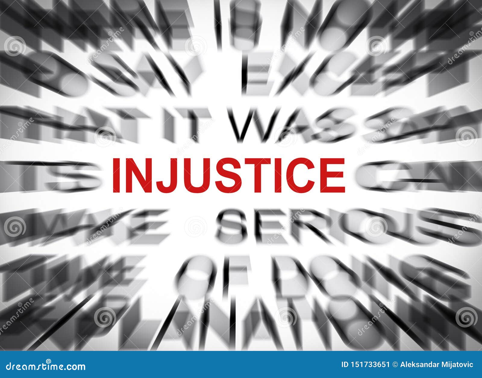 Blured Text with Focus on INJUSTICE Stock Image - Image of macro ...