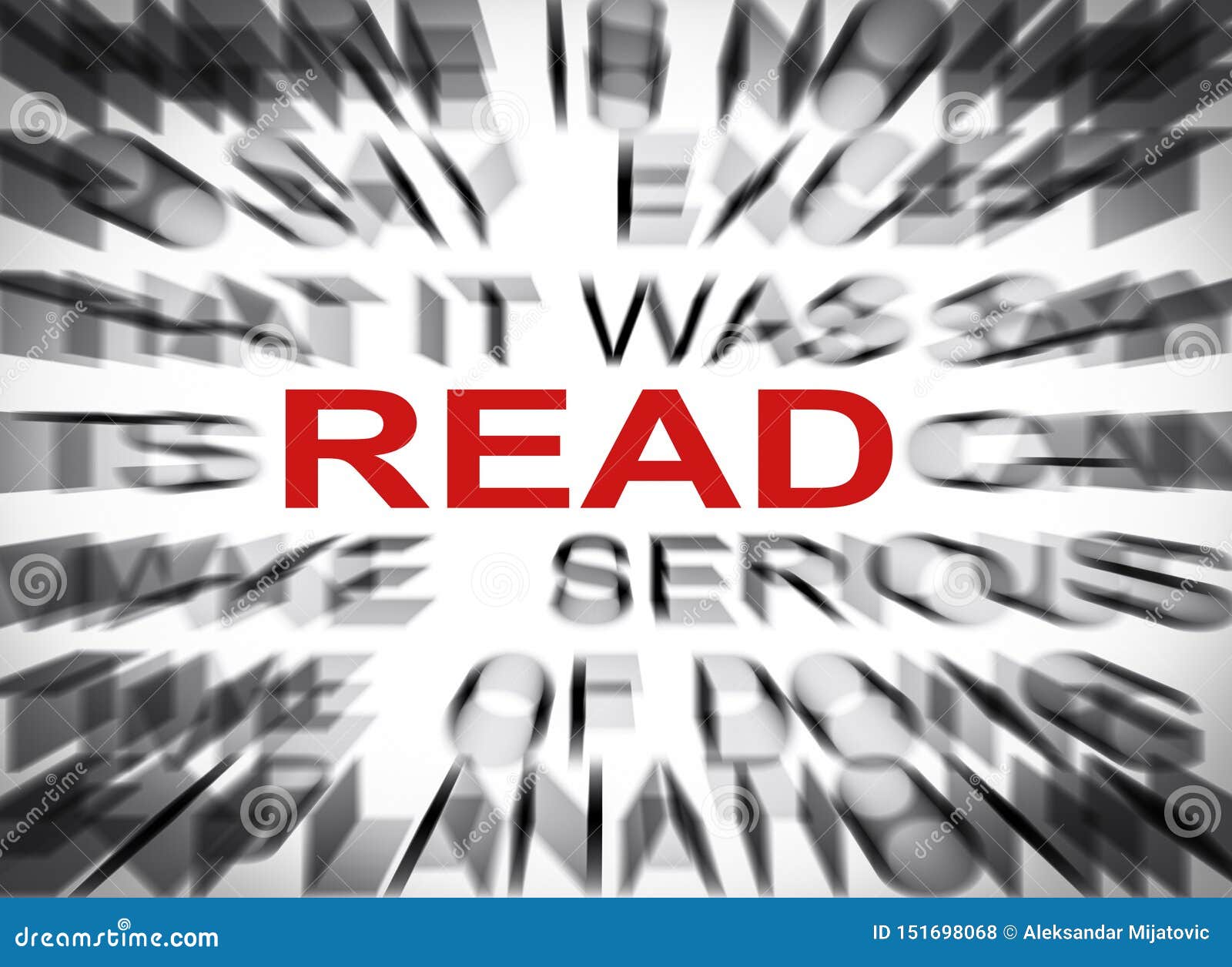 Blured Text with Focus on READ Stock Photo - Image of definition ...