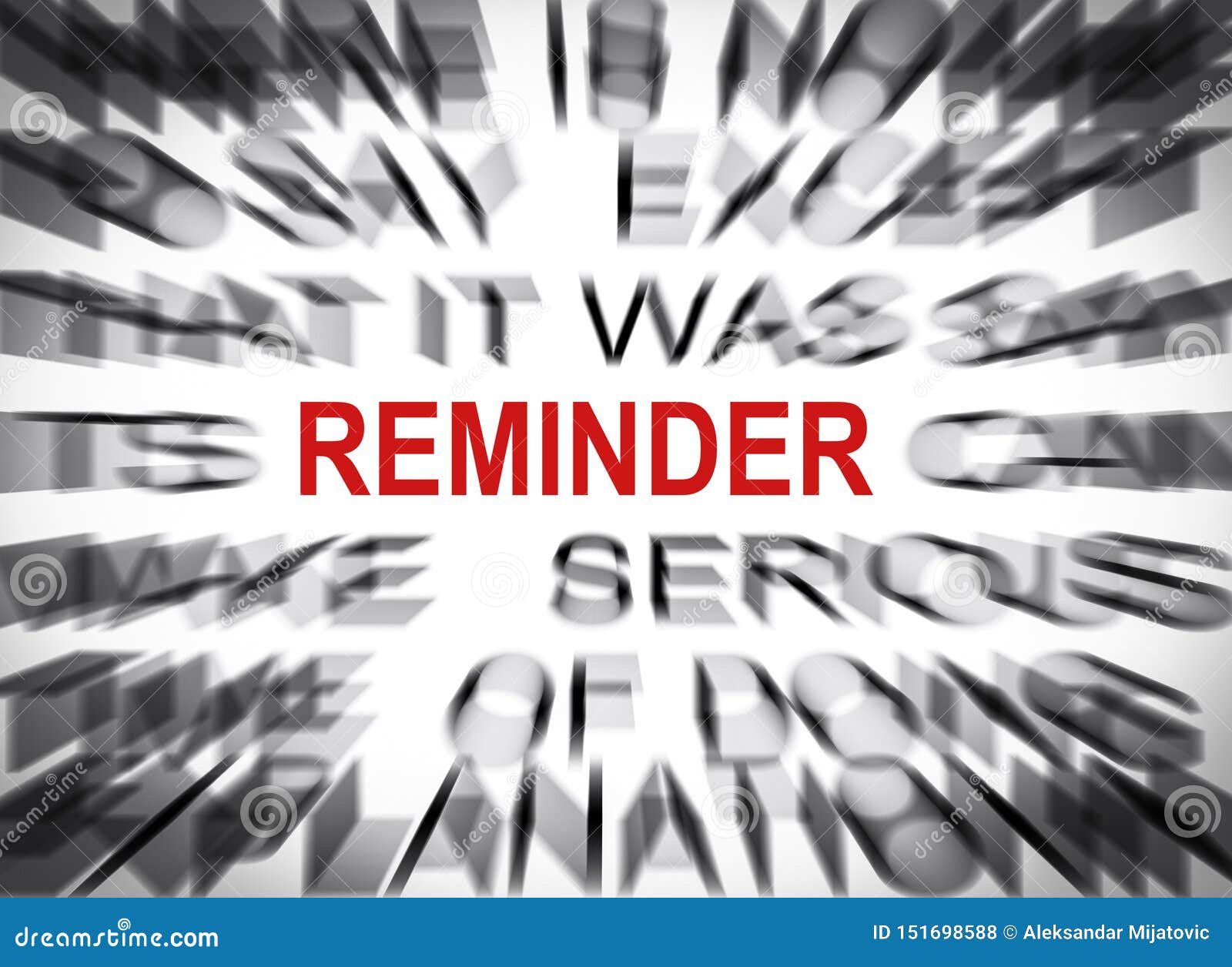 Blured Text with Focus on REMINDER Stock Photo - Image of message ...