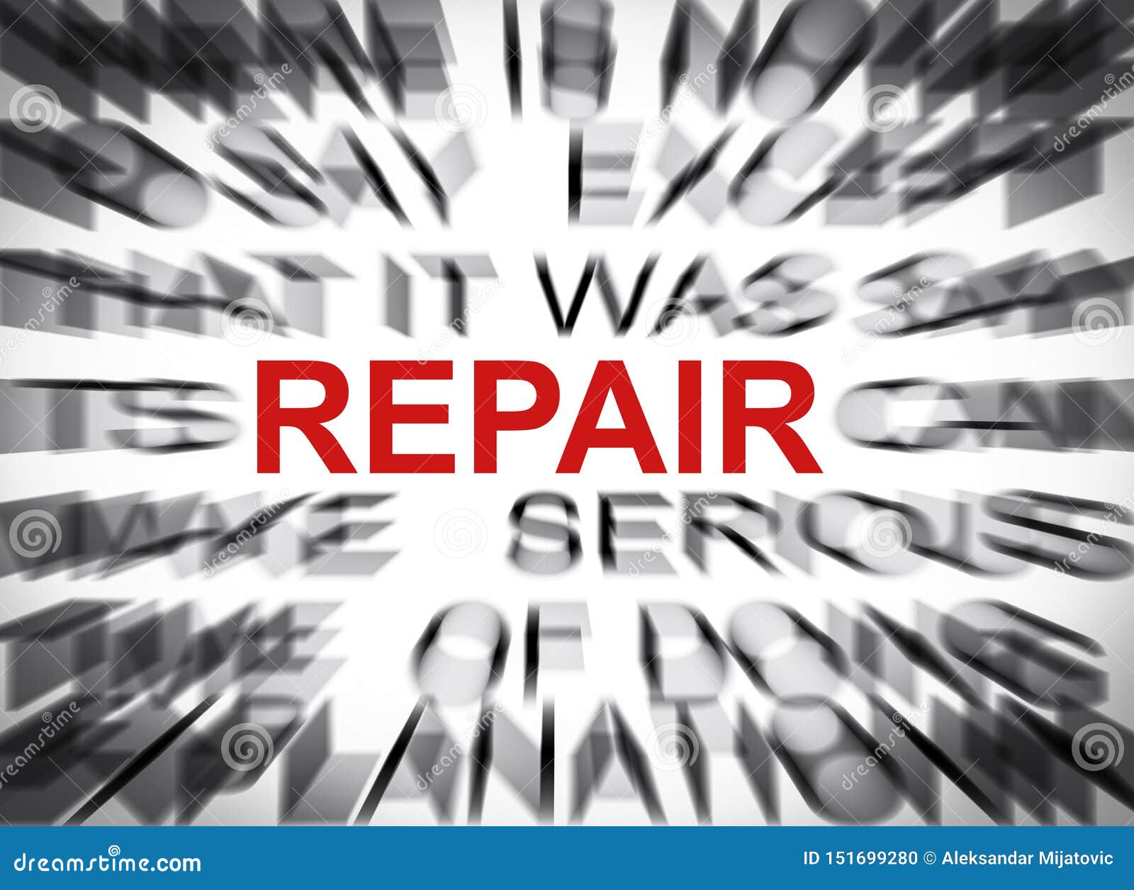 Blured Text with Focus on REPAIR Stock Photo - Image of horizontal ...