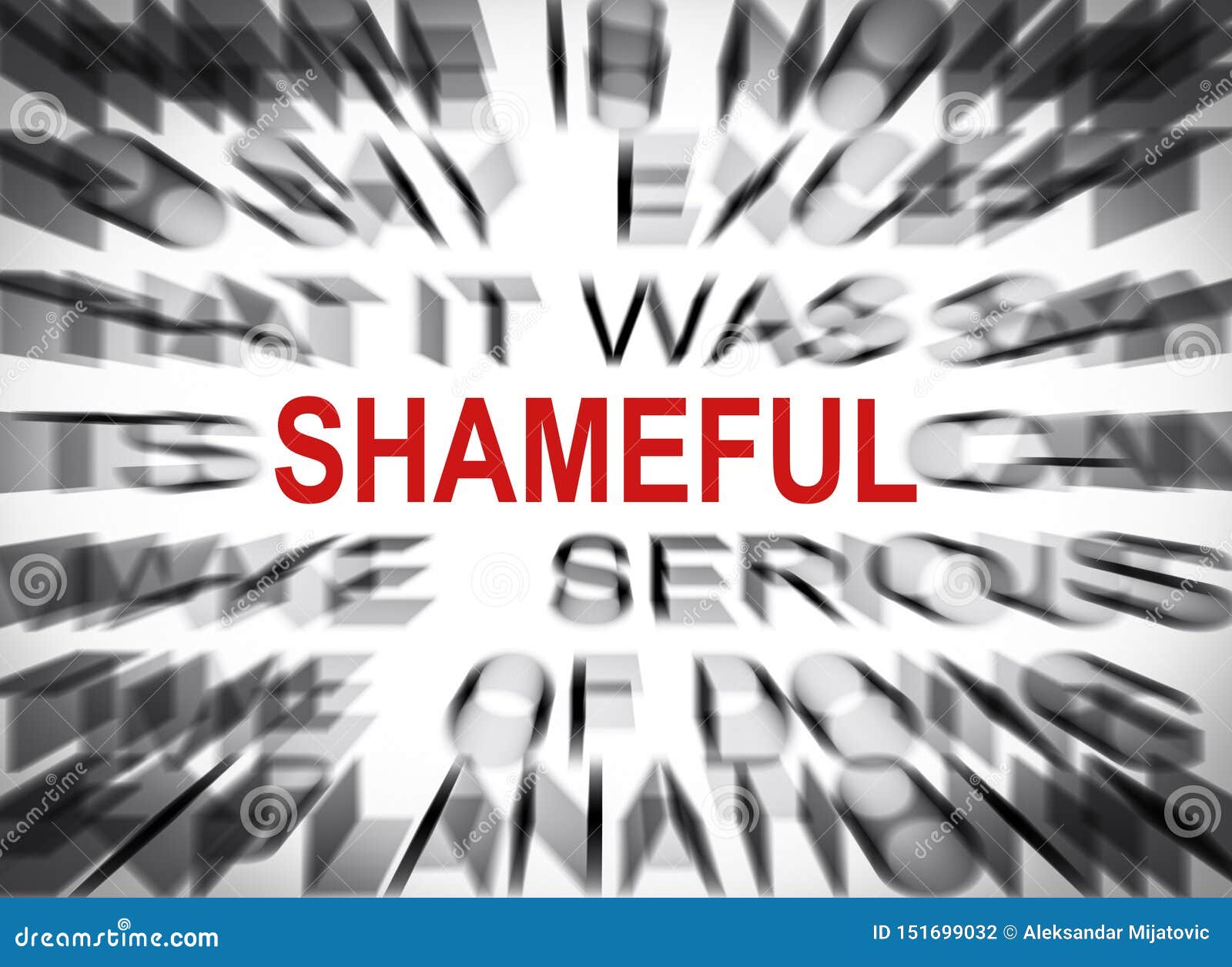 Blured Text with Focus on SHAMEFUL Stock Photo - Image of horizontal ...