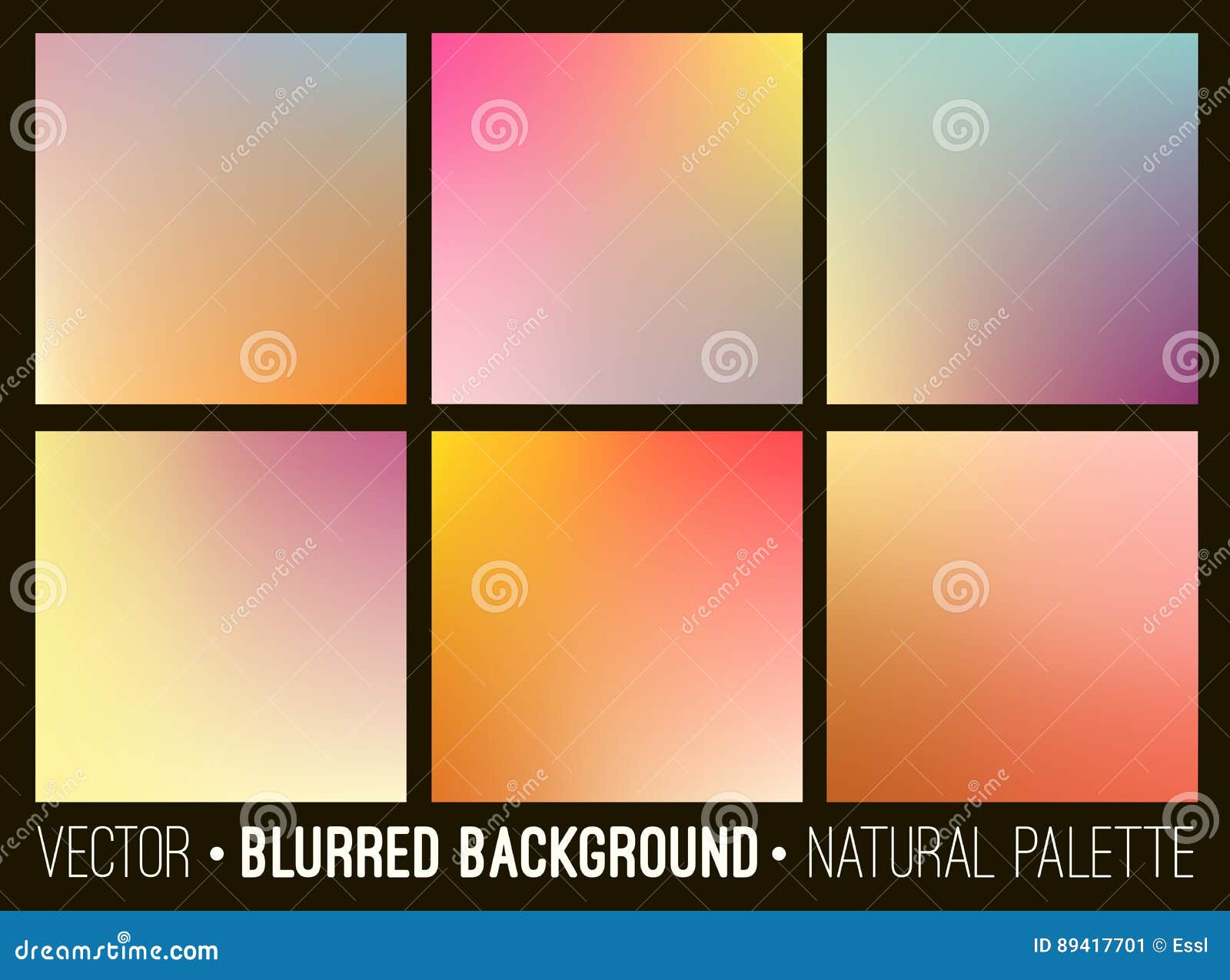 Blurred Abstract Backgrounds Set. Smooth Template Design for Creative ...