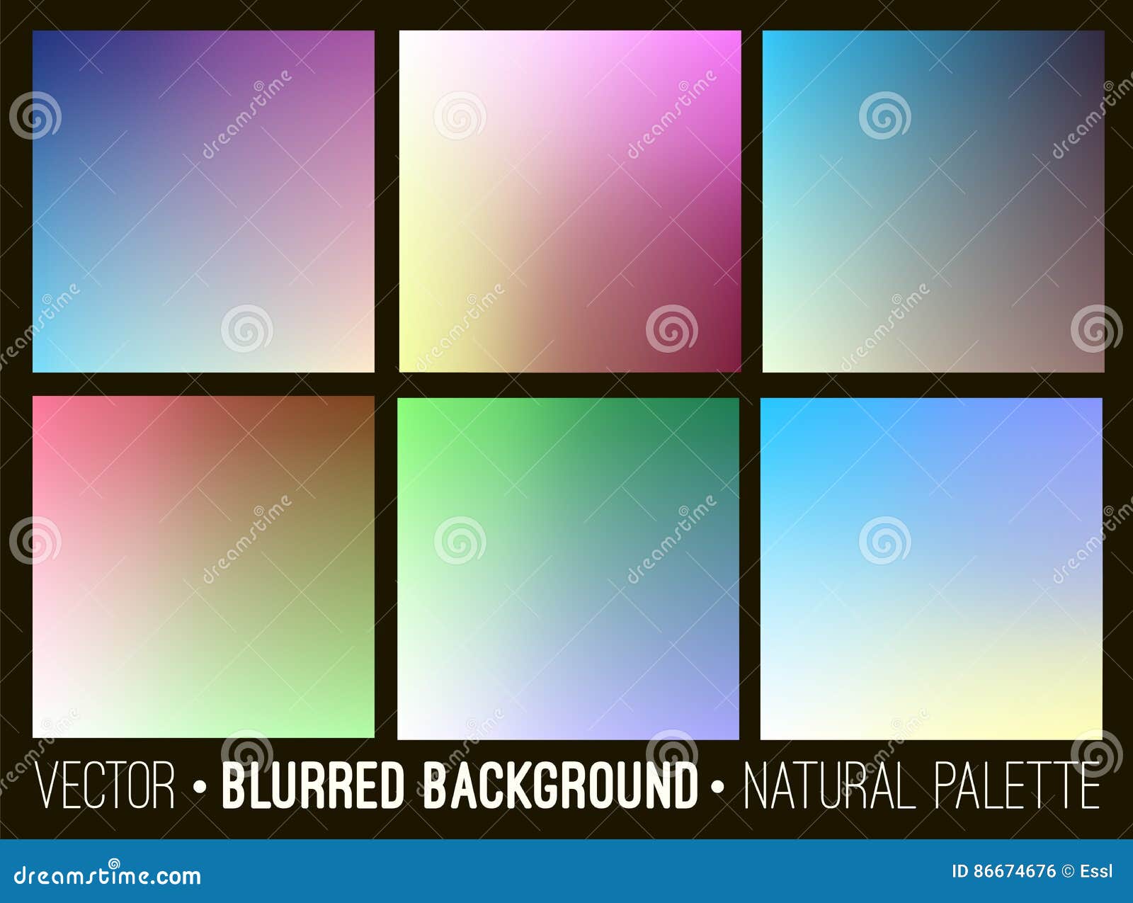Blurred Abstract Backgrounds Set. Smooth Template Design for Creative ...