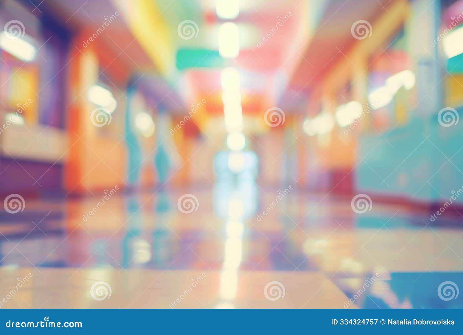 Blurred Abstract School Background, Soft Focus on Classroom Interior ...