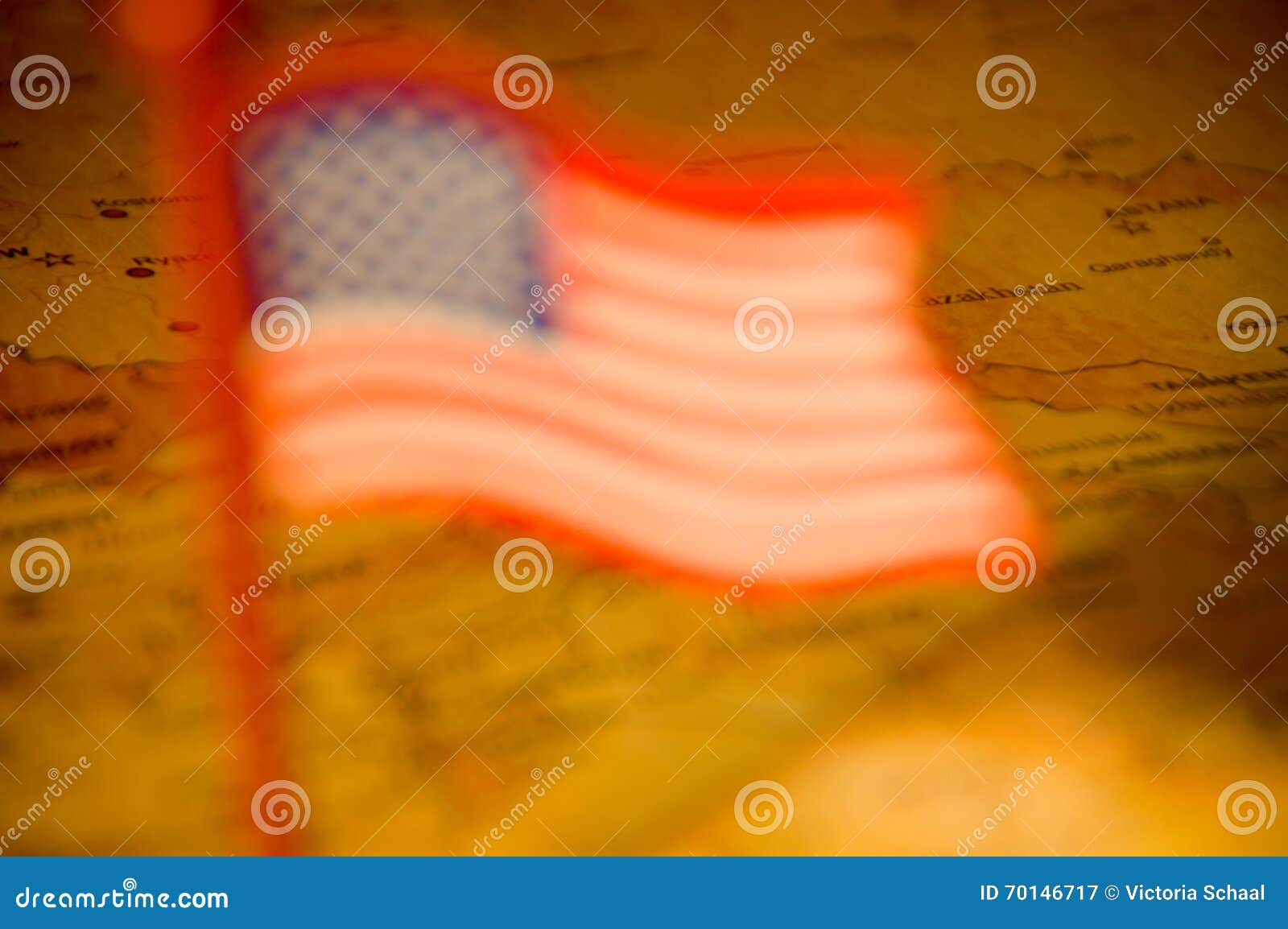 Blurred American Flag on Map Stock Image - Image of worldmap, symbol ...