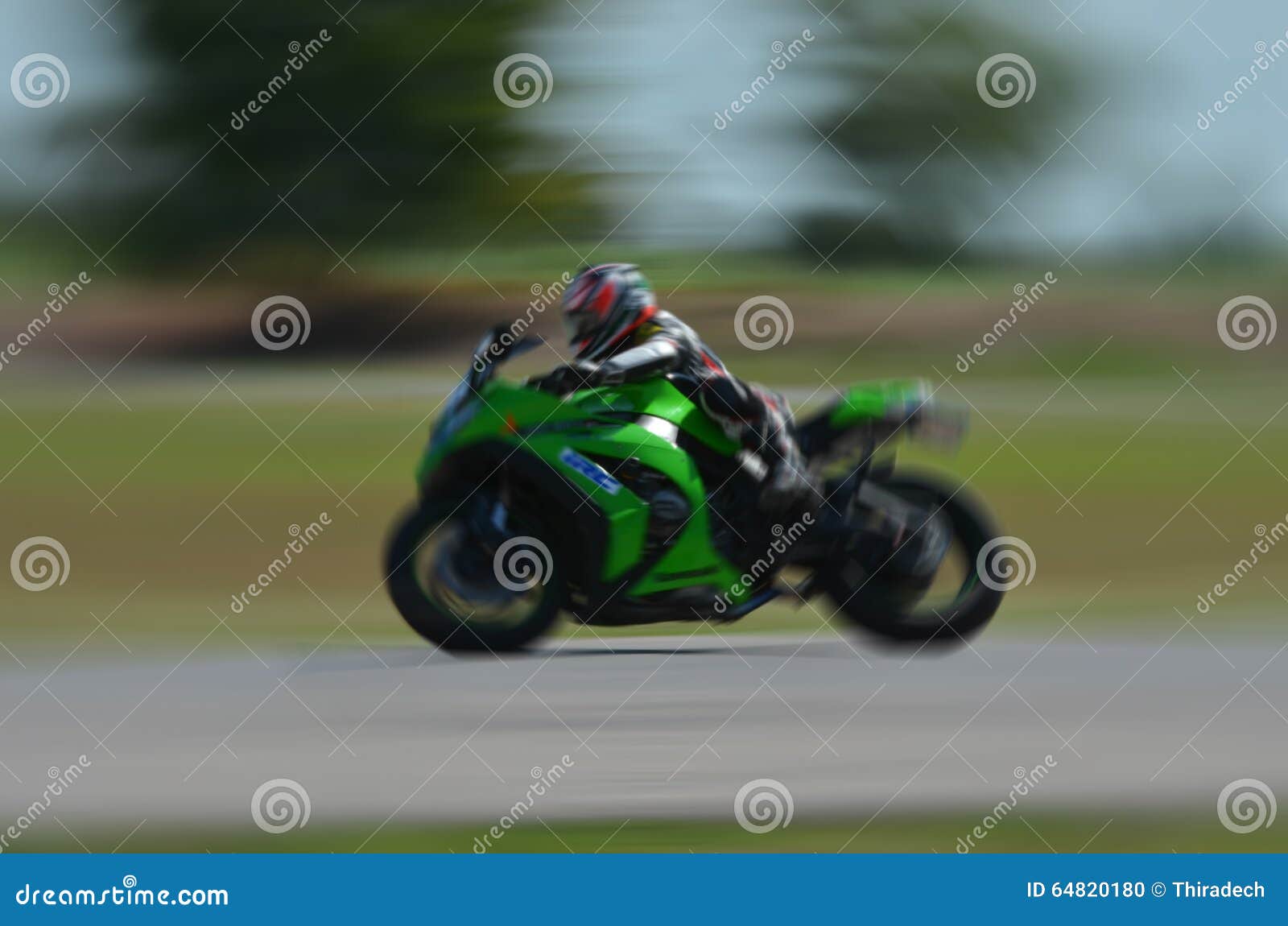 Blurred Athletes Practicing Racing Motorcycles on the Race Track Stock ...