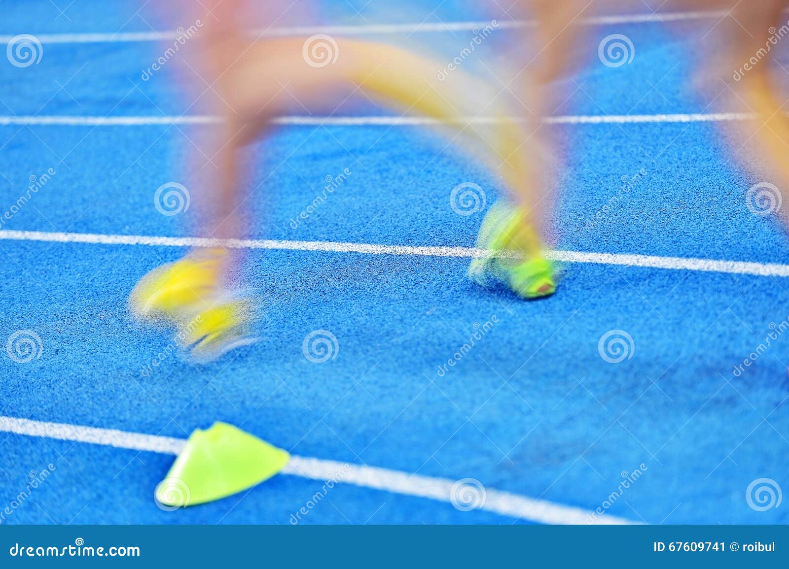 Blurred Athletes on the Sprint Track Stock Image - Image of runner ...