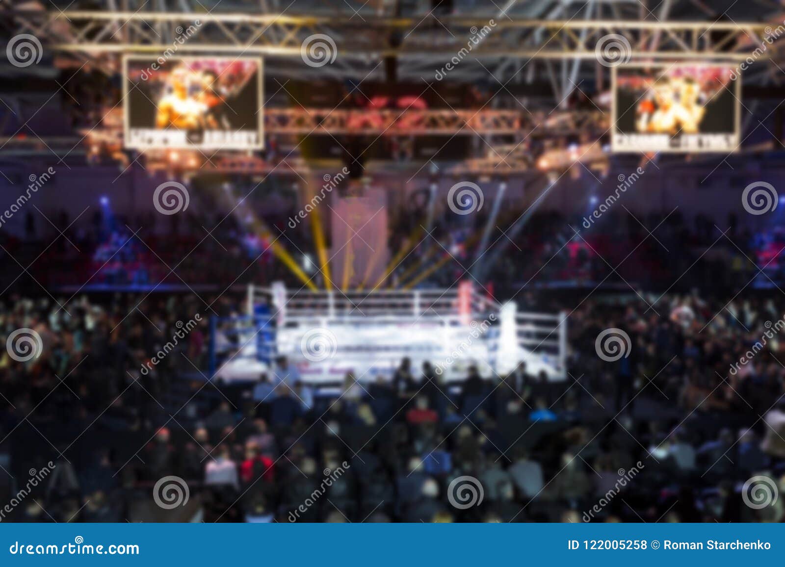 Blurred Auditorium Around the Boxing Ring Editorial Stock Photo - Image ...