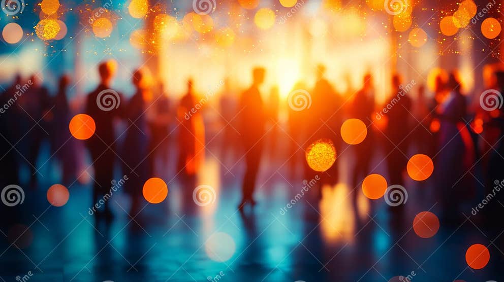Blurred Background of an Elegant Event with People Dancing and ...
