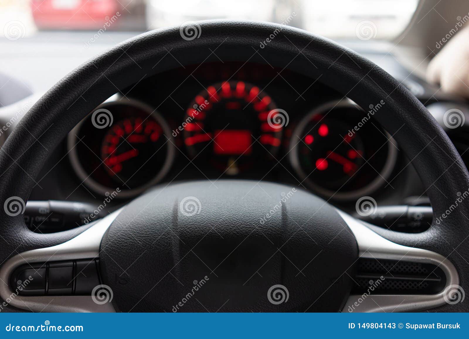 Blurred Background with Modern Car Dashboard Modern Automobile Control ...