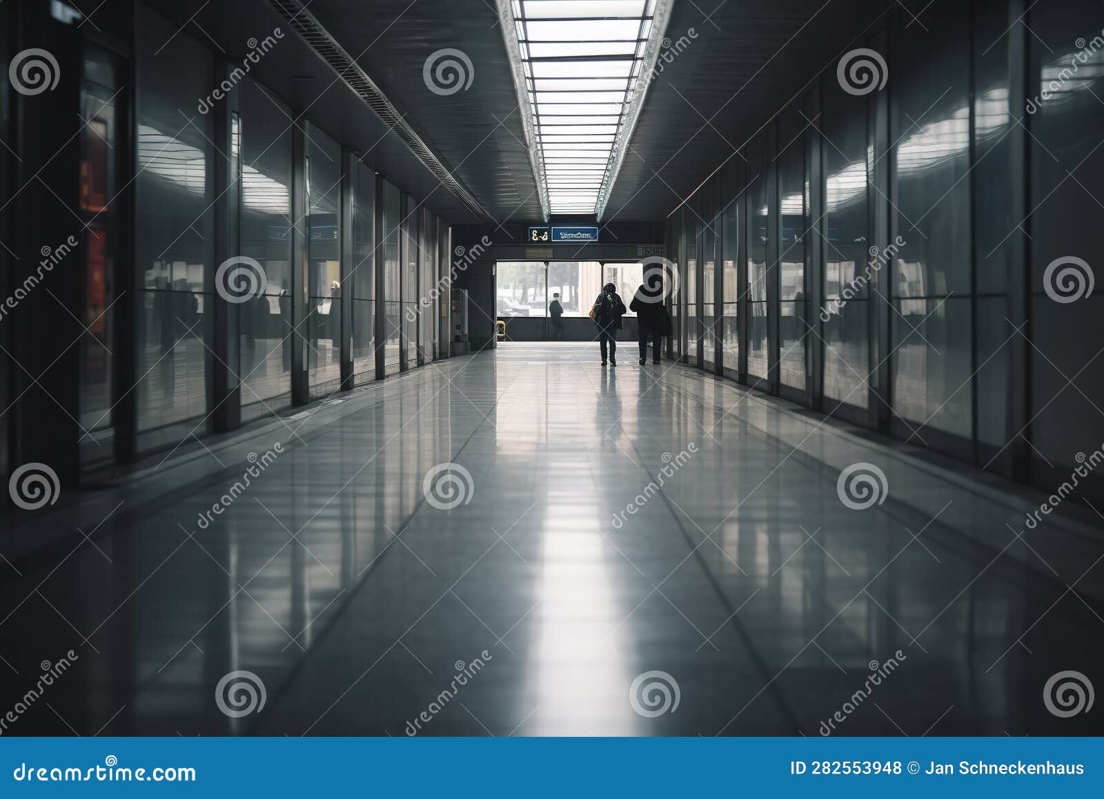 Blurred Background of People Walking through Empty Public Spaces. Stock ...