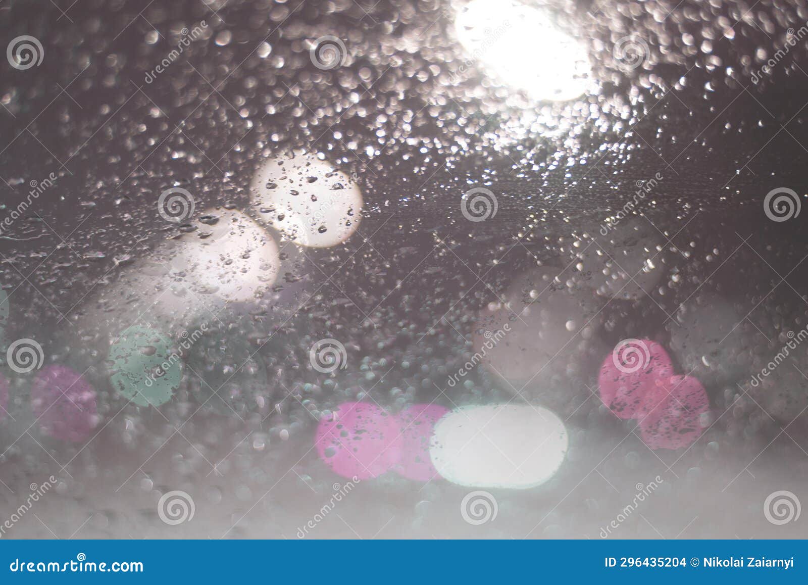 Blurred Background with Raindrops and Lights Stock Photo - Image of ...