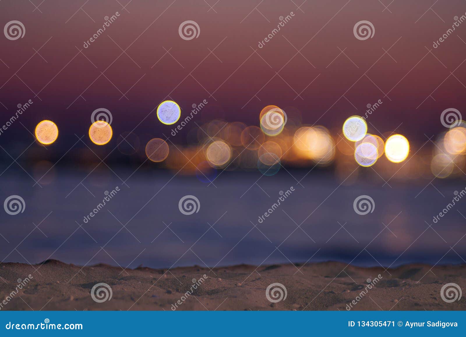 Blurred Background of Seaside Sunset View - Image Stock Image - Image ...