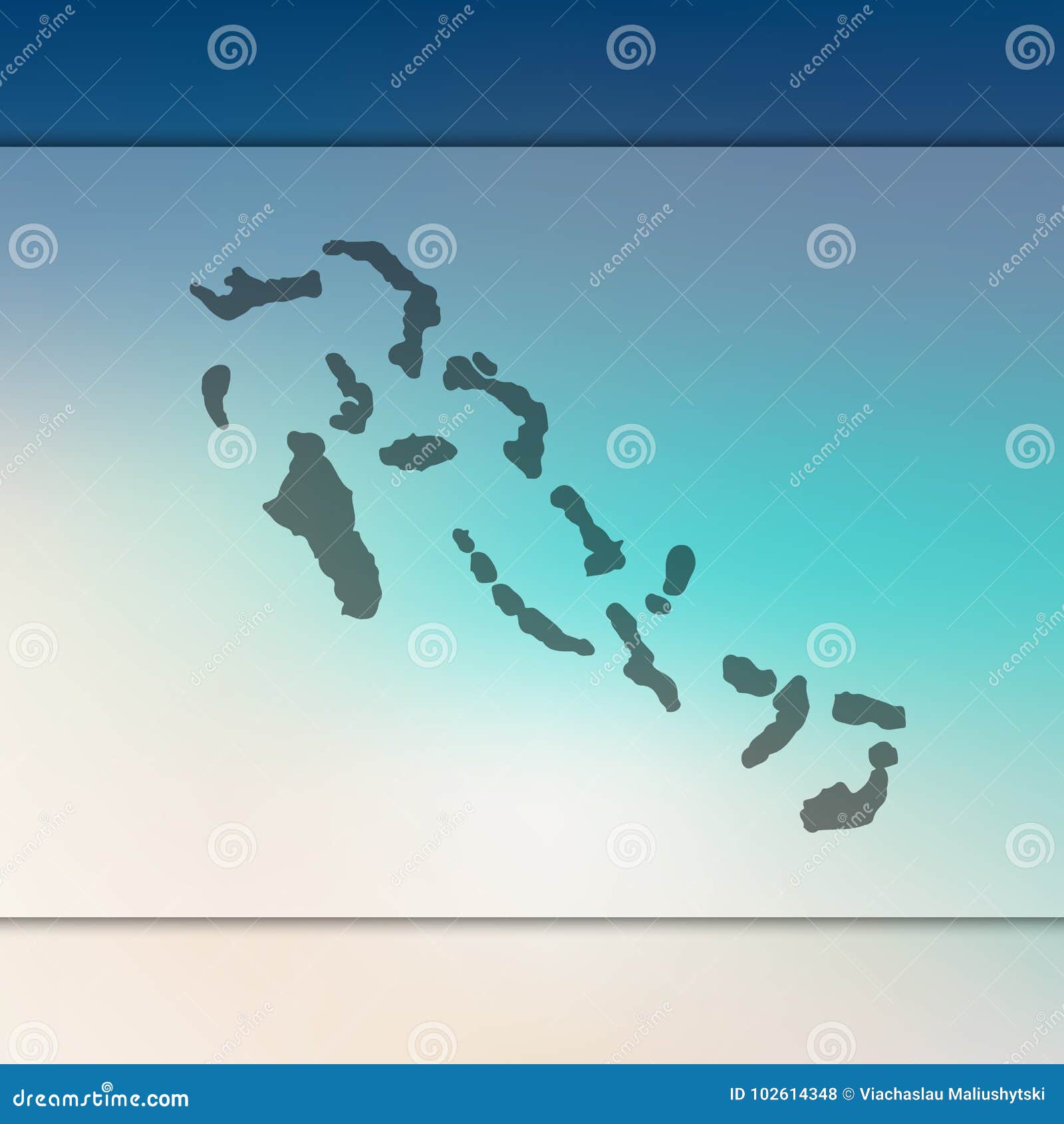 Vector Silhouette of Bahamas Map. Blurred Background Stock Vector ...