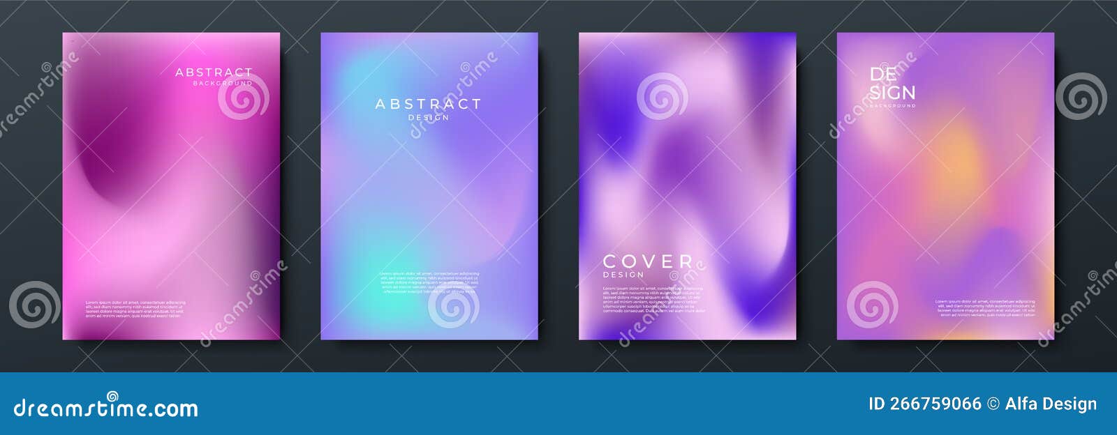 Blurred Backgrounds Set with Modern Abstract Blurred Color Gradient ...