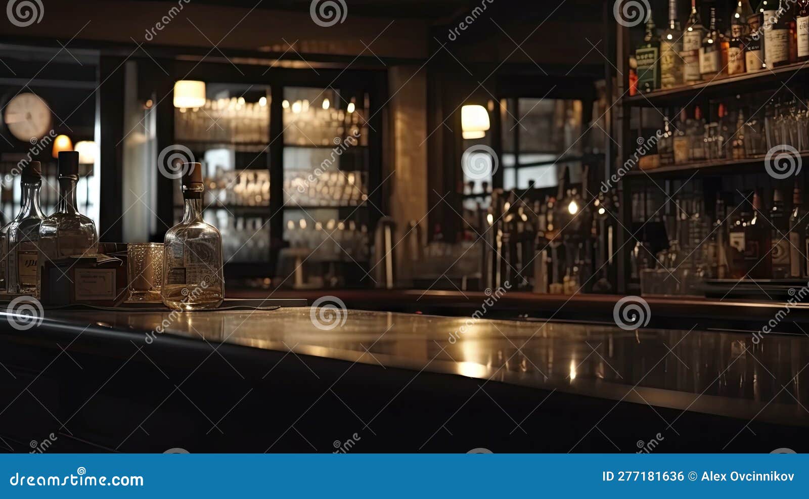 Blurred Bar Counter Background for Invitations and Posters. Stock ...