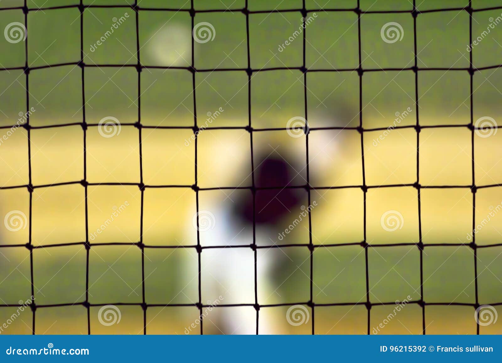 Blurred Baseball Pitcher Seen through Netting Stock Photo - Image of ...