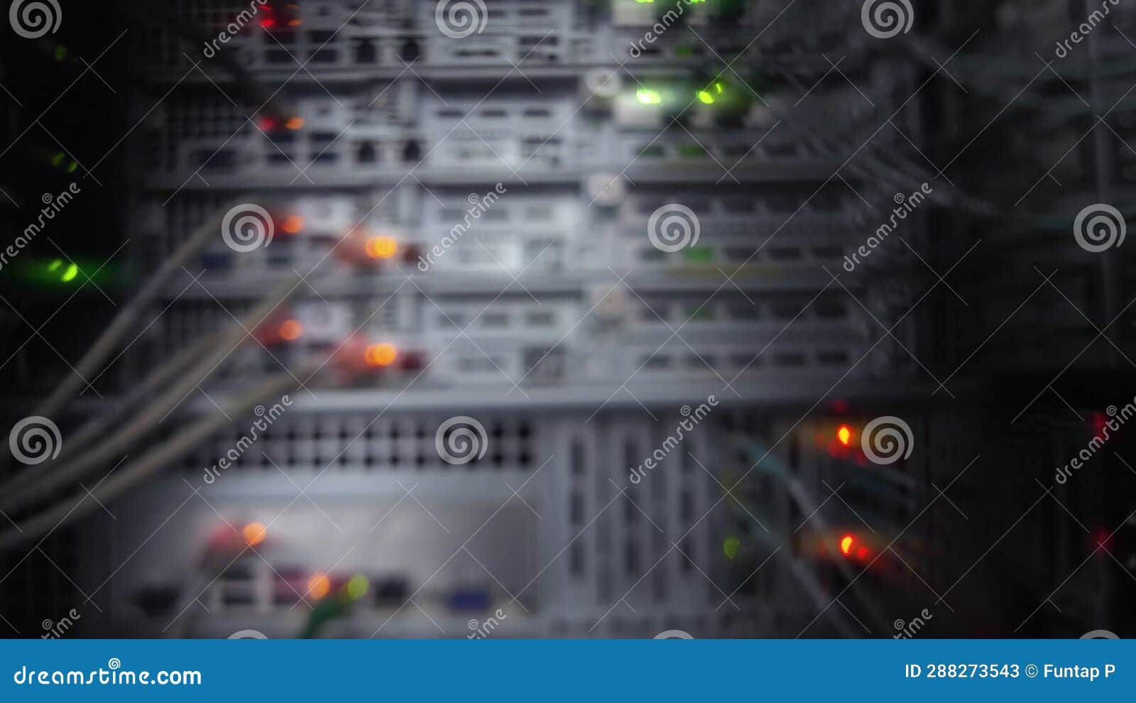 Blurred Blinking Colorful Lights Server Rack Blurred Server ...