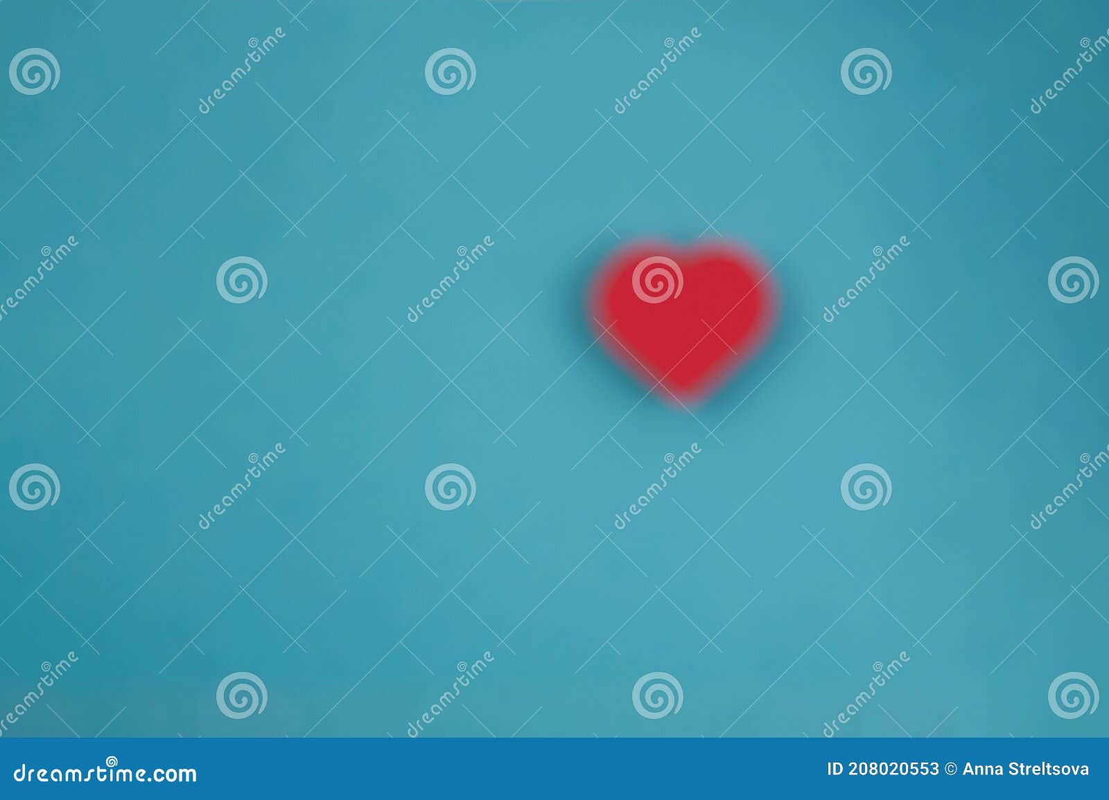 Blurred Blue Background with Blurred Red Heart Stock Image - Image of ...