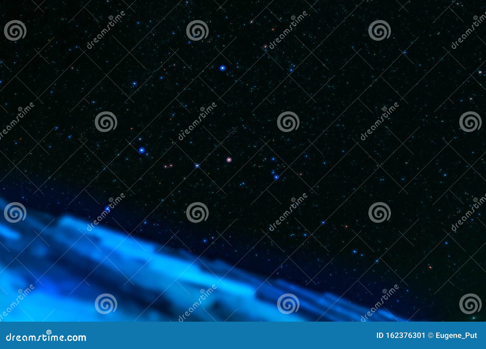 Blurred Blue Object on Starry Sky Background Stock Image - Image of ...