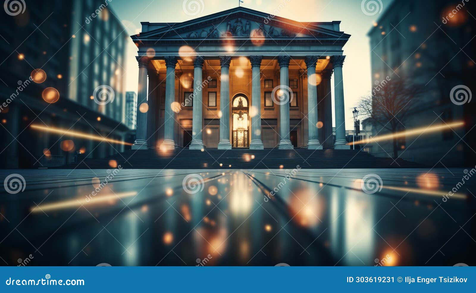 Blurred Bokeh Effect with Financial Patterns Banking Motifs for ...