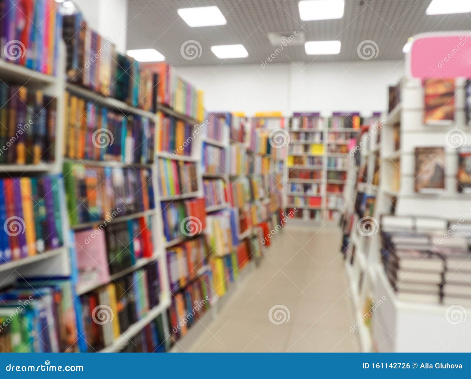 Blurred Books on the Shelf in Public Library. Blurred Effect Stock ...