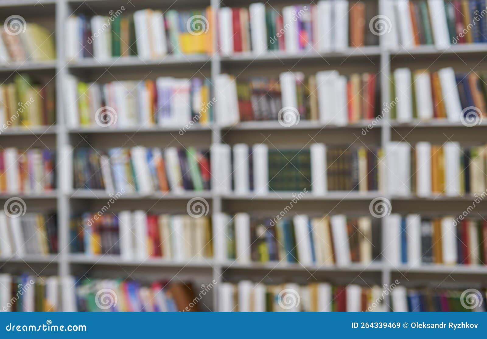 Blurred Bookshelf in Library Stock Image - Image of information ...