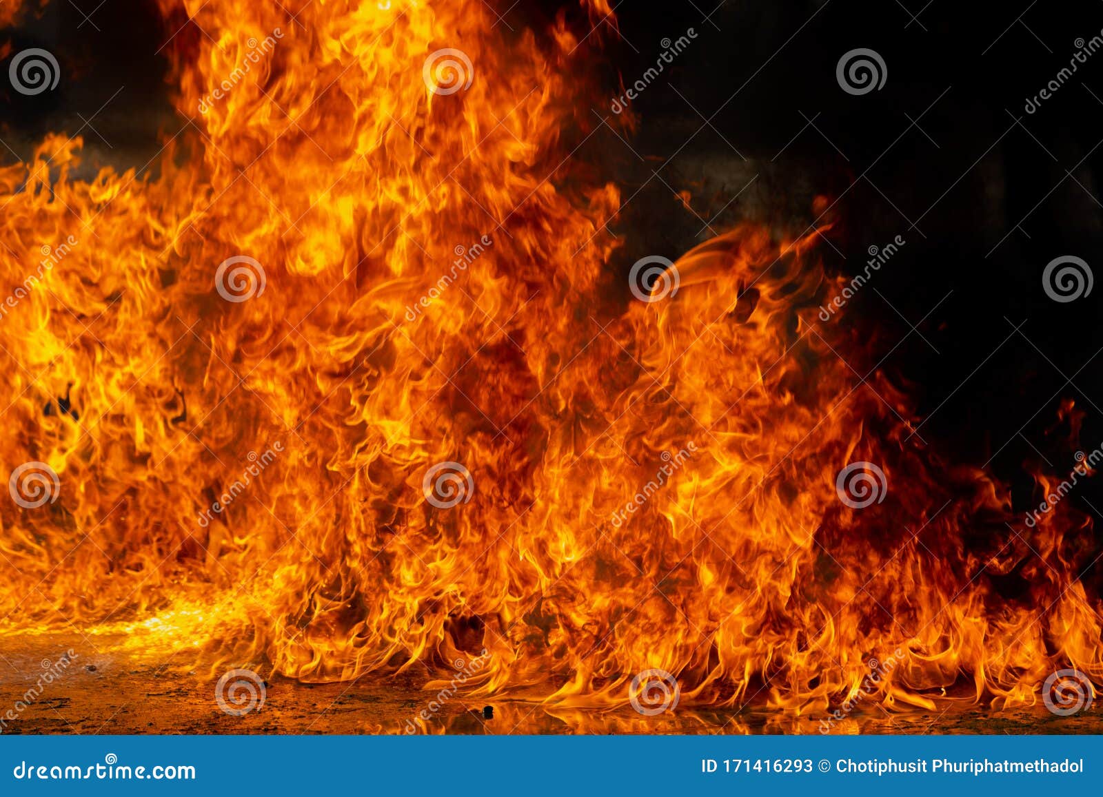 Blurred Bright Red and Orange Firestorm Texture on Black Background ...