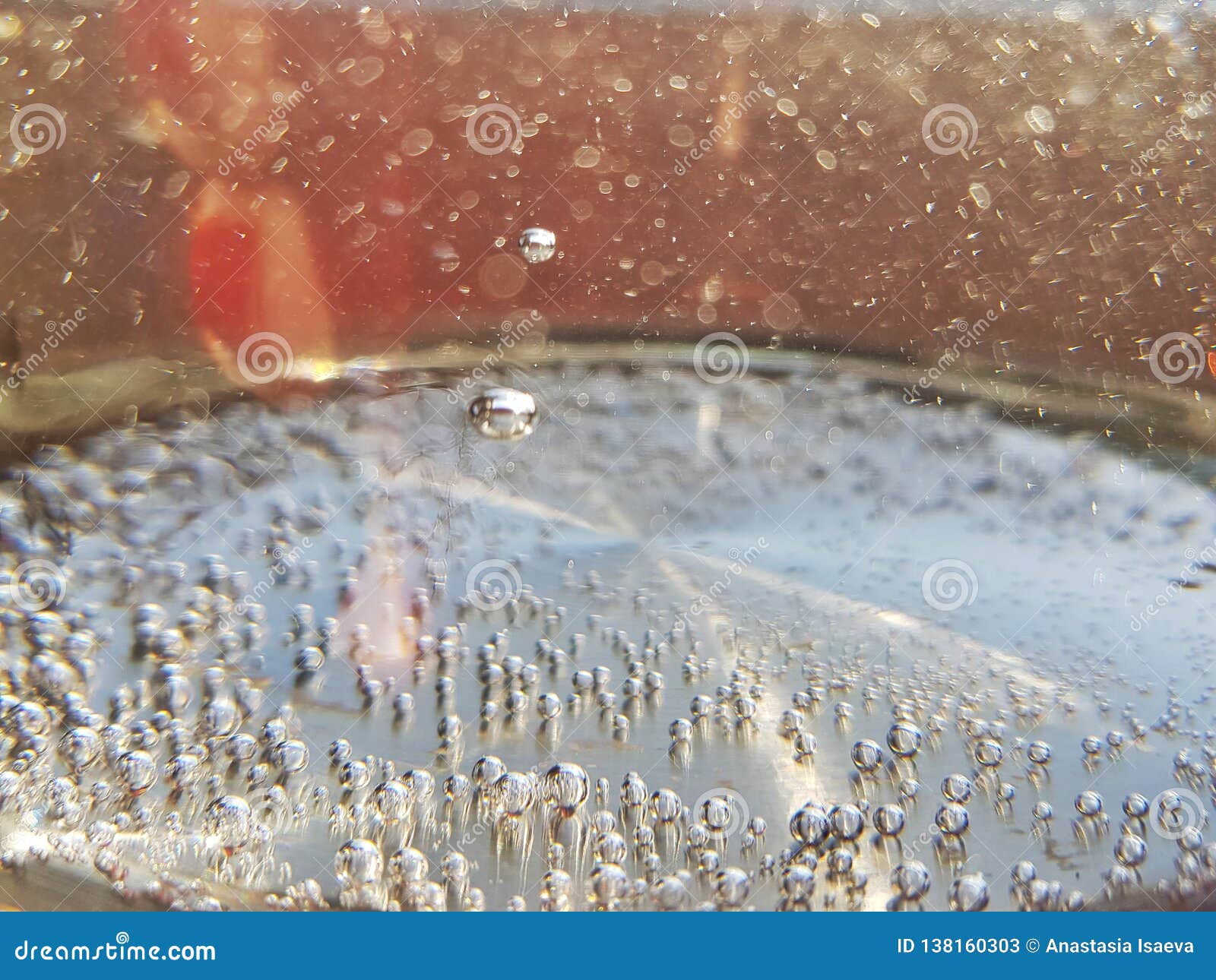 Air Bubbles in the Fresh Boiling Water with Bokeh Blur Stock Image ...